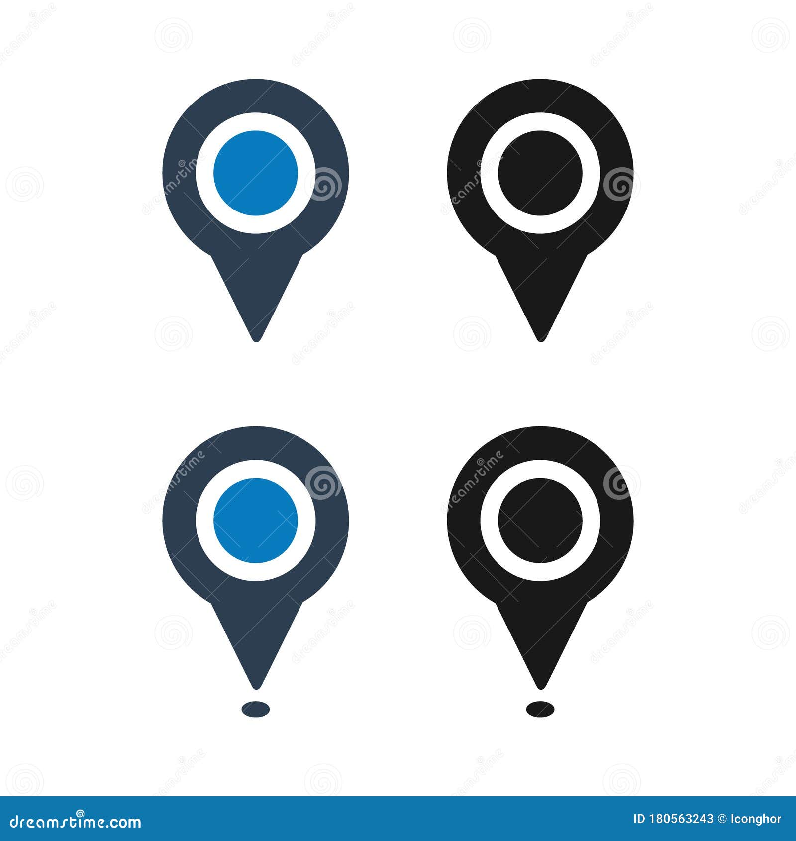 Location Icon Set. stock vector. Illustration of vector - 180563243