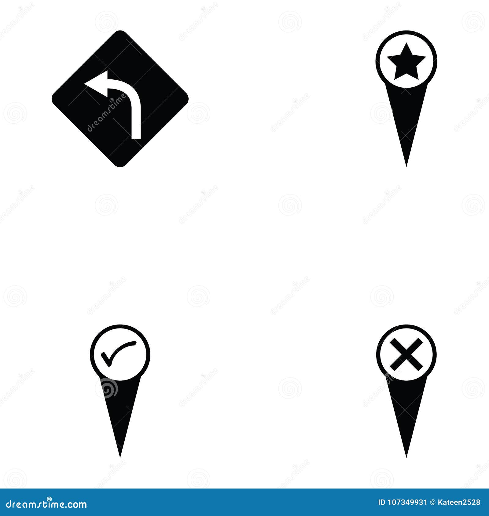 Location icon set stock vector. Illustration of sign - 107349931