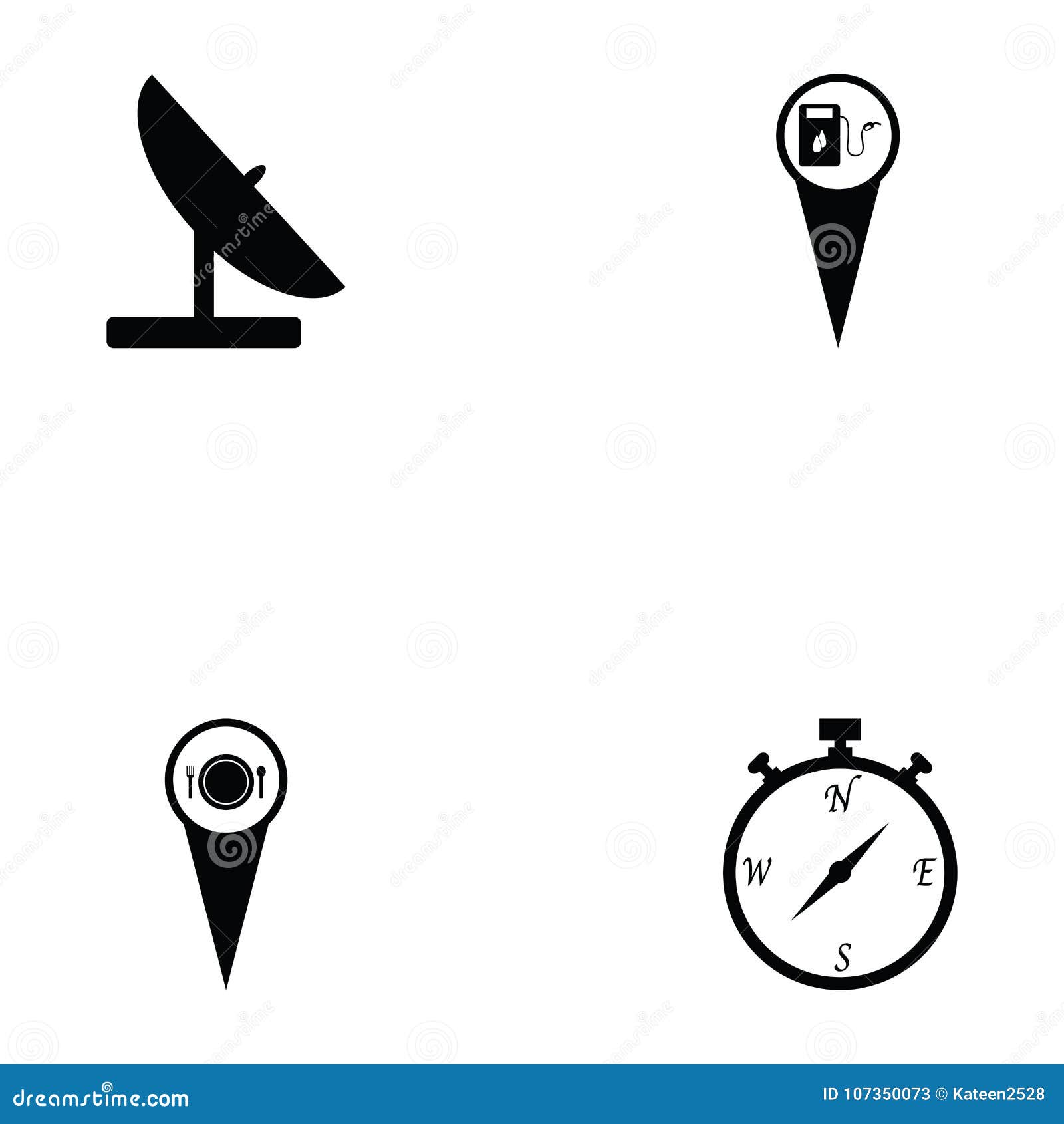 Location icon set stock vector. Illustration of navigation - 107350073
