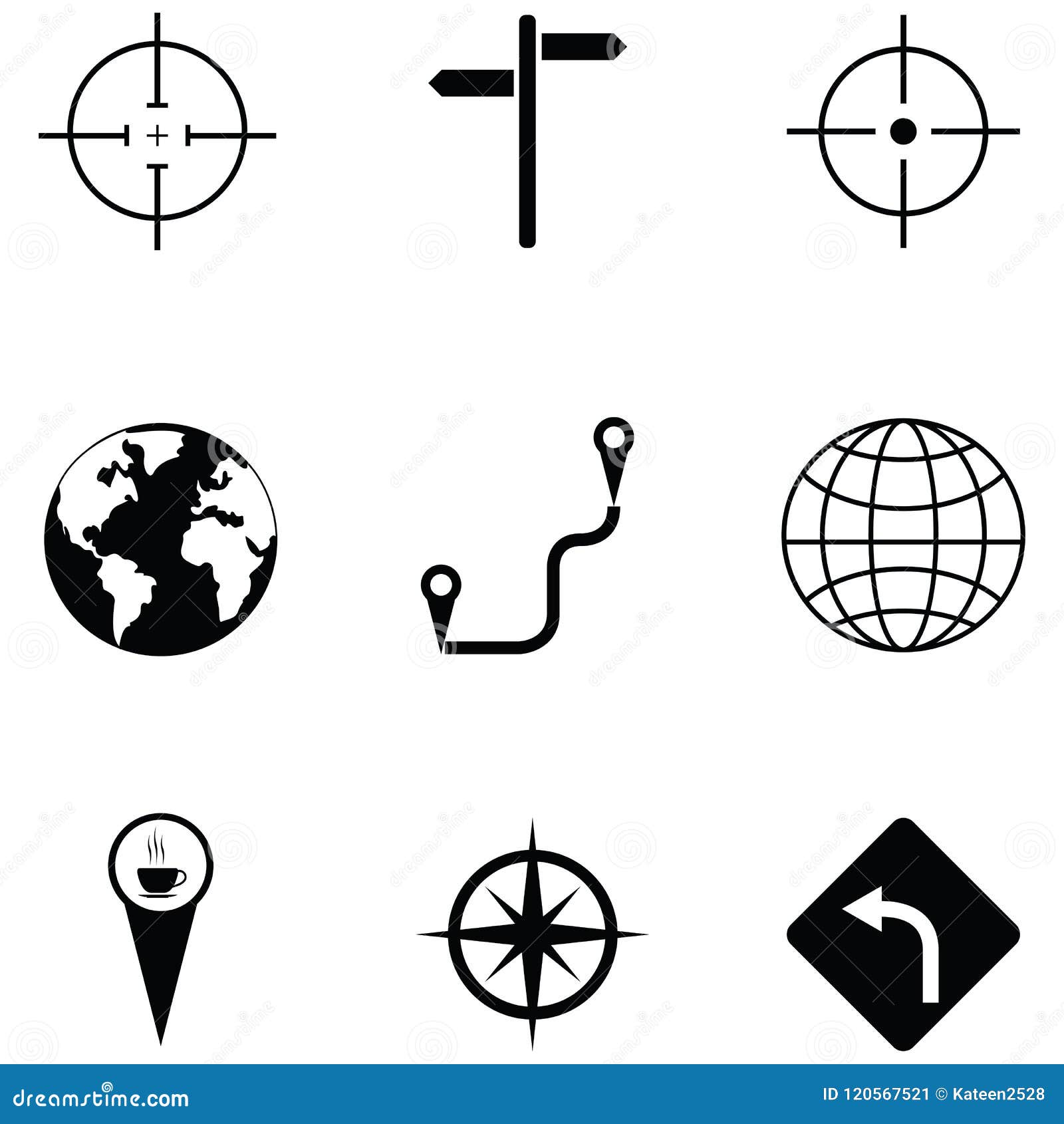 Location icon set stock vector. Illustration of transportation - 120567521