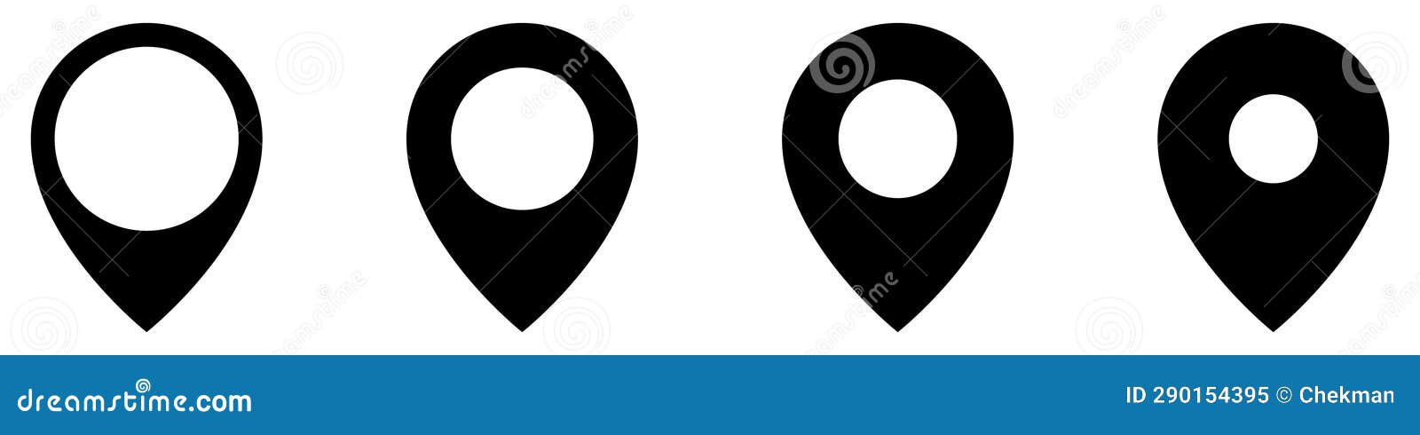 Location Icon Set. Navigation Pointer Black Icon Stock Vector ...