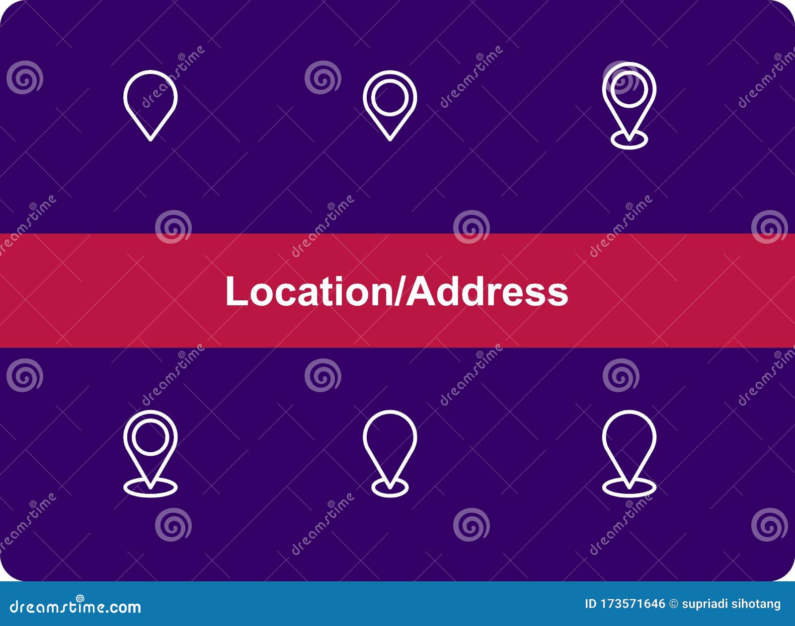 Location Icon Set with Outline Style.Editable Vector Stock Vector ...