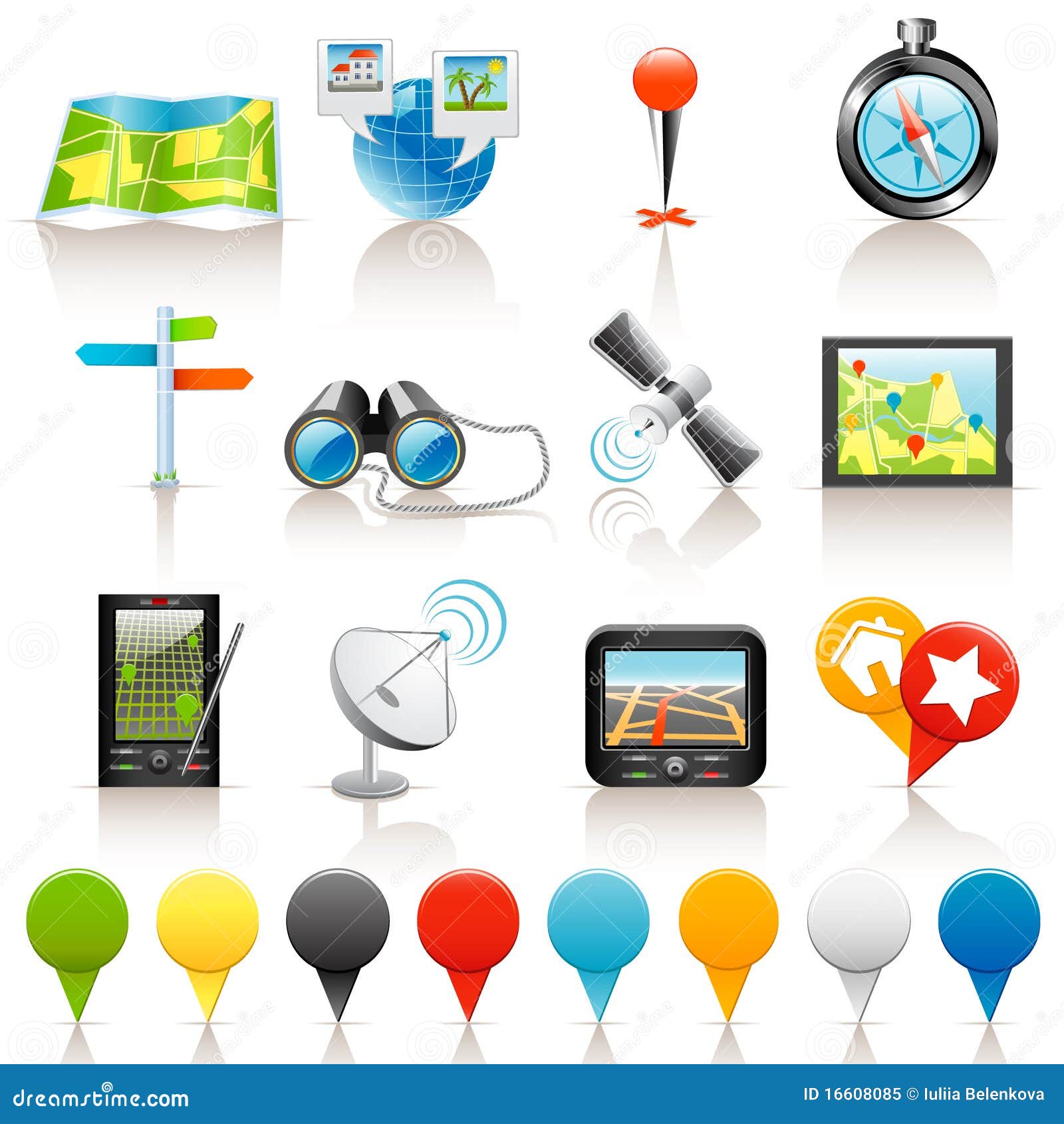 Location icons stock vector. Illustration of antenna - 16608085