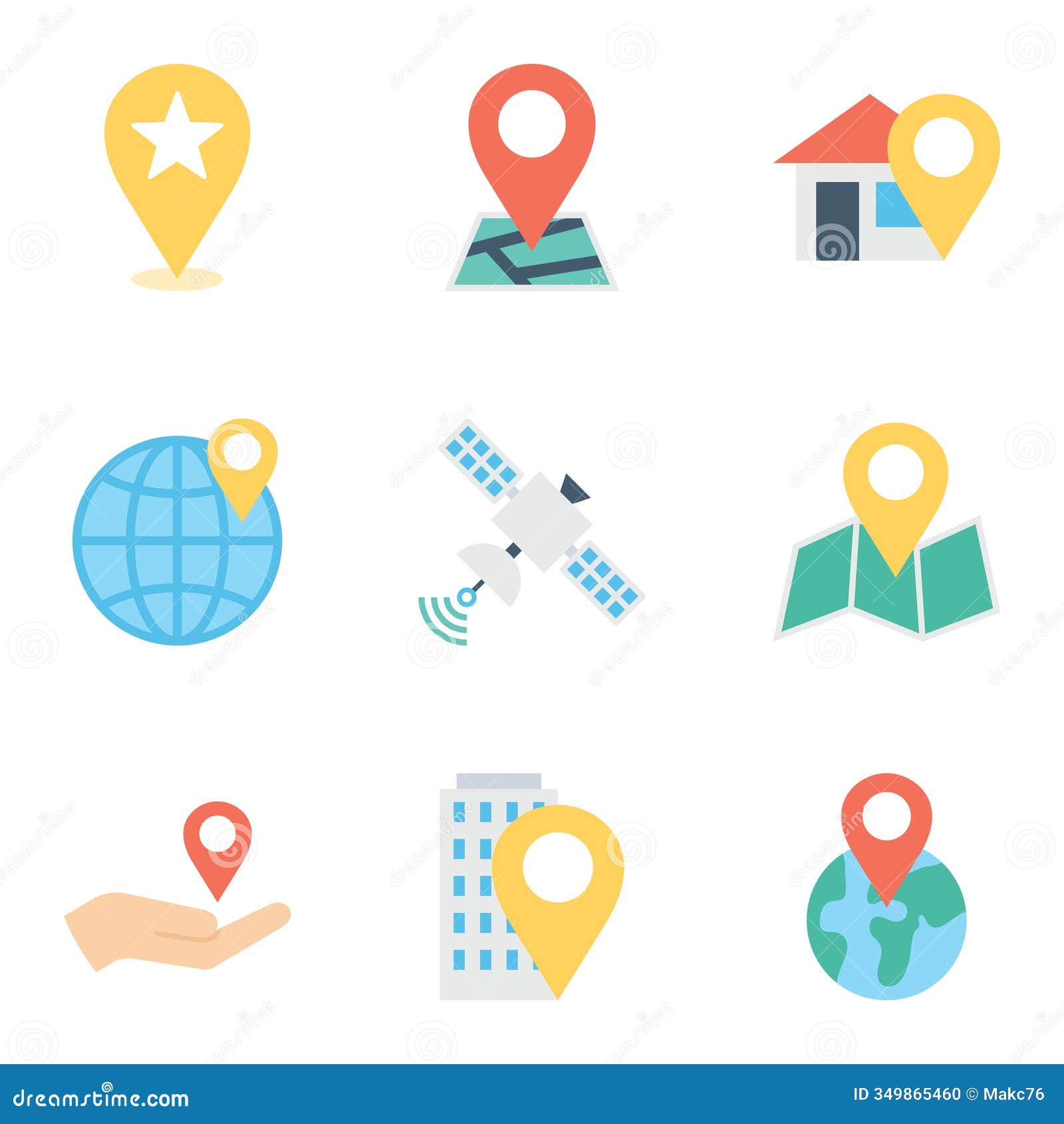 Location Icons Set. Navigation. Route. Map Pointer Stock Vector ... Location Icons Set. Navigation. Route. Map Pointer Stock Vector ...