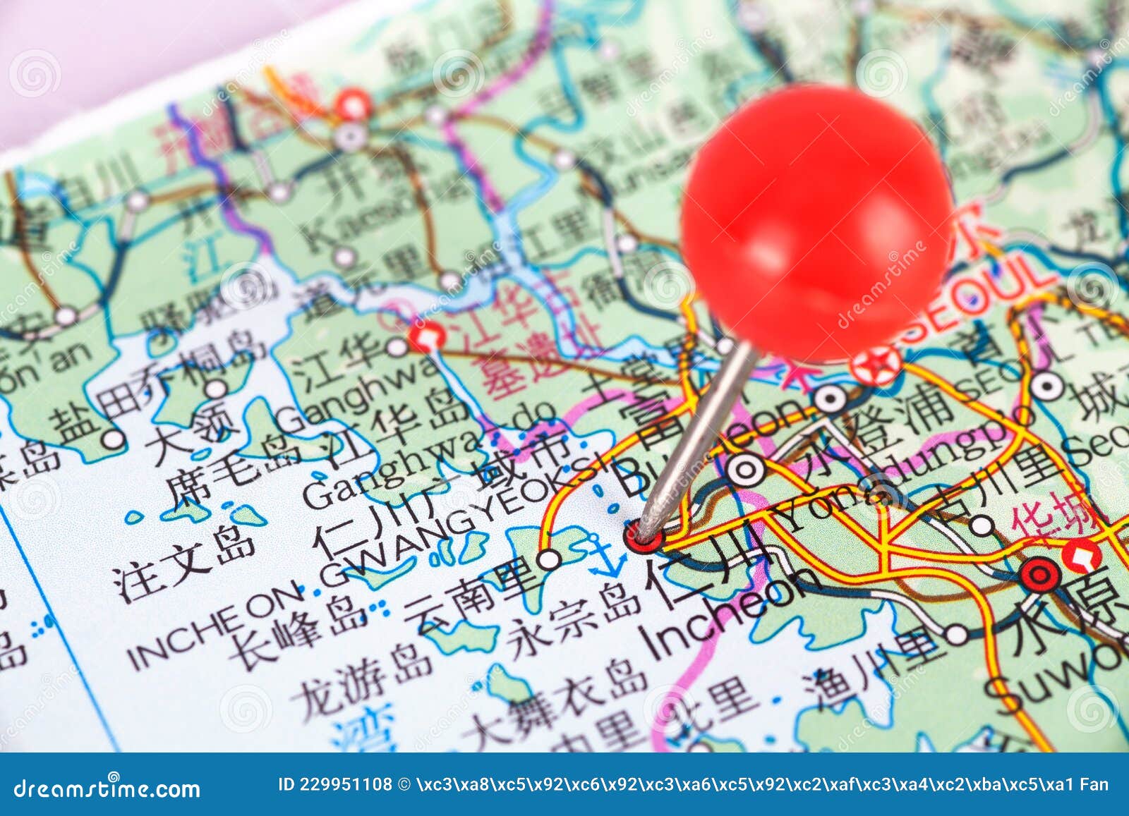 The Location of Incheon on the Map Editorial Stock Photo - Image of ...