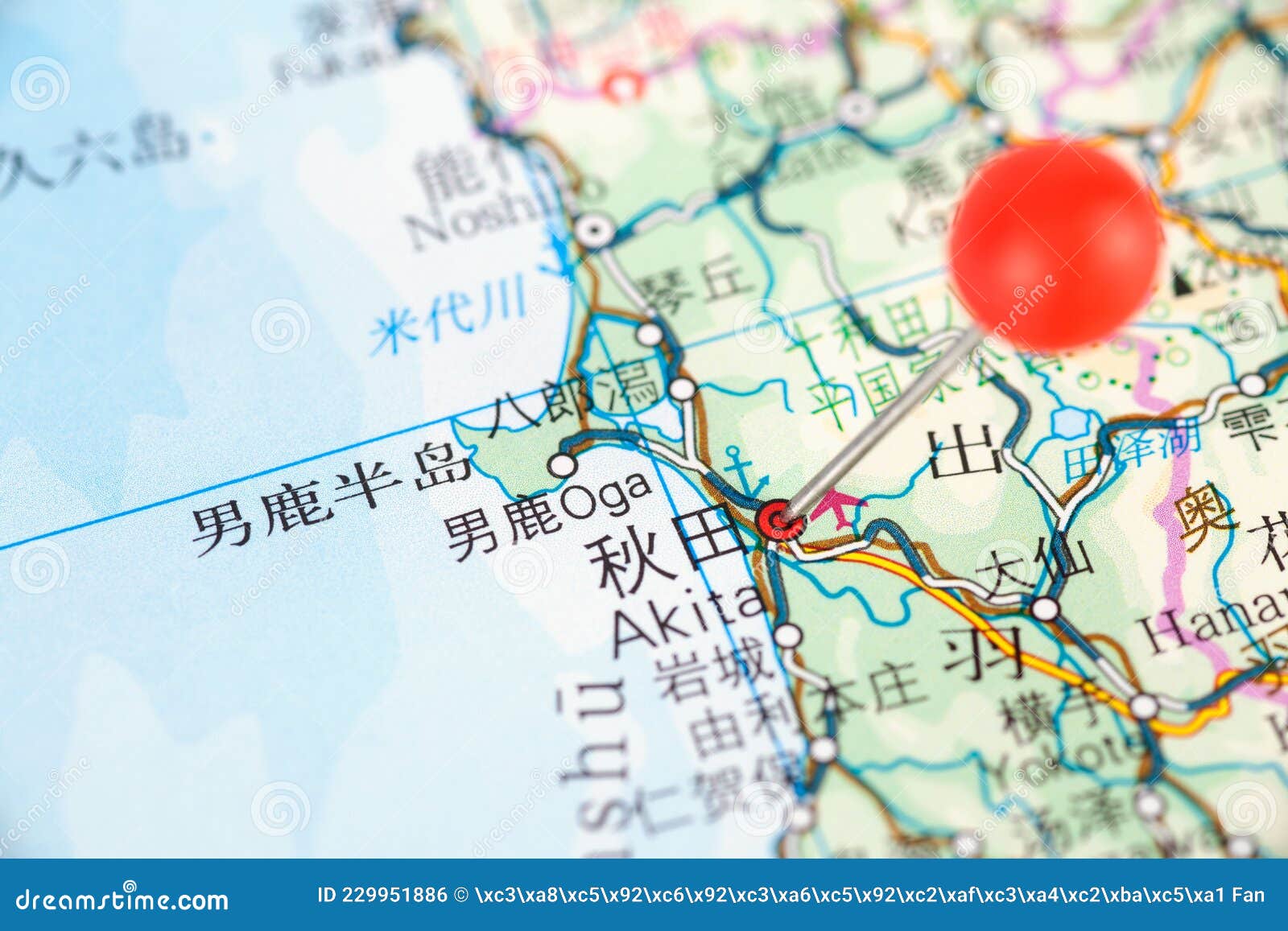 Location of the Japanese City Akita on the Map Stock Photo - Image of ...