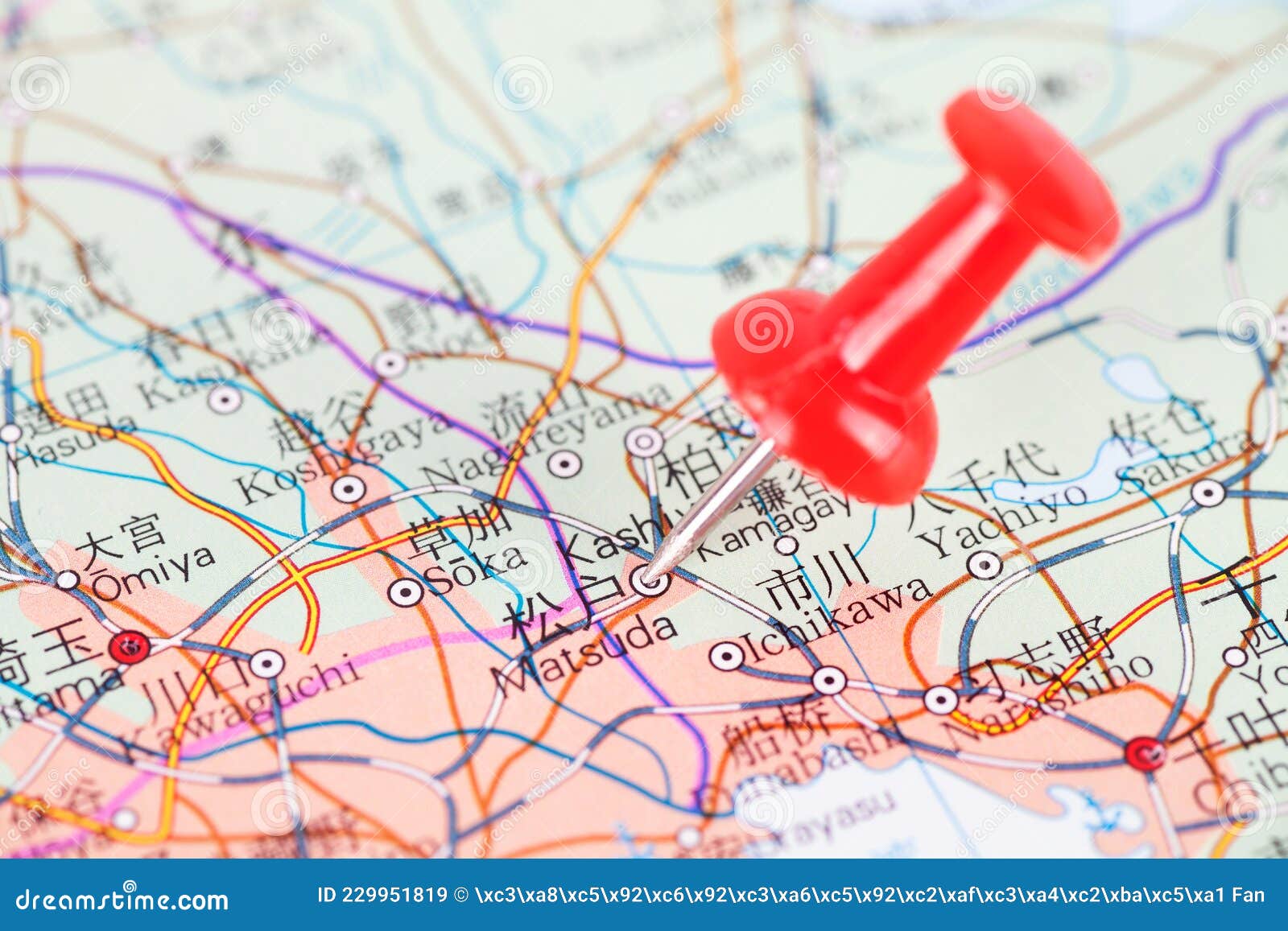 Location of the Japanese City Matsudo on the Map Stock Image - Image of ...
