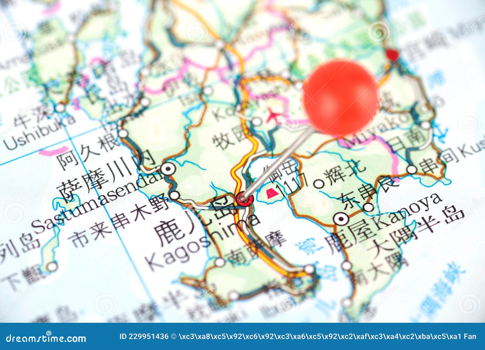 The Location of Kagoshima in Japan on the Map Stock Photo - Image of ...