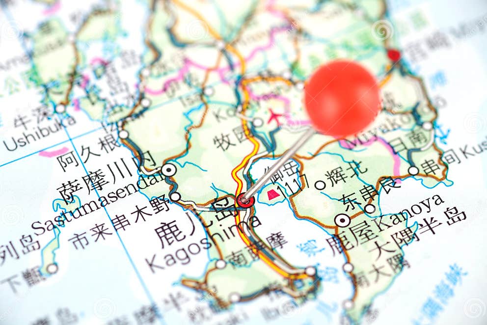 The Location of Kagoshima in Japan on the Map Stock Photo - Image of ...