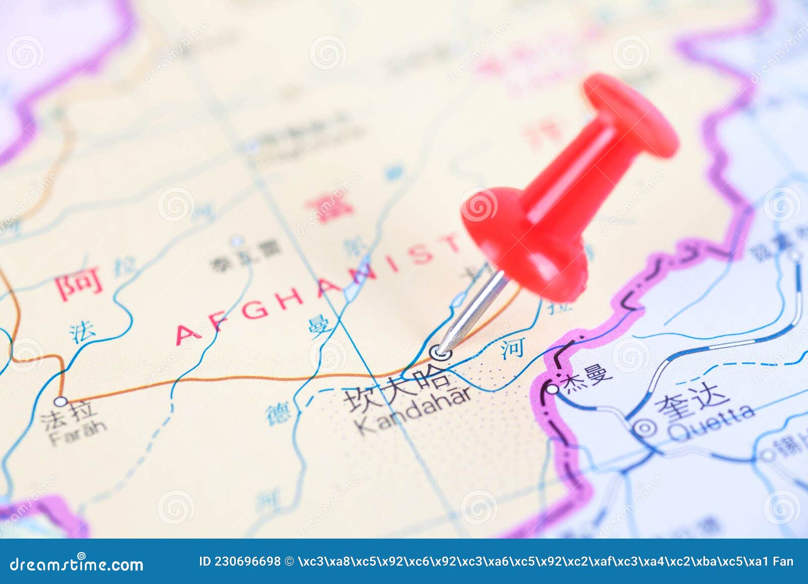 The Location of Kandahar on the Map Stock Photo - Image of plan ...