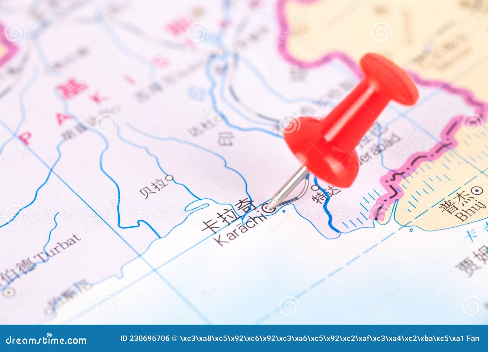 The Location of Karachi on the Map Stock Photo - Image of pakistan ...