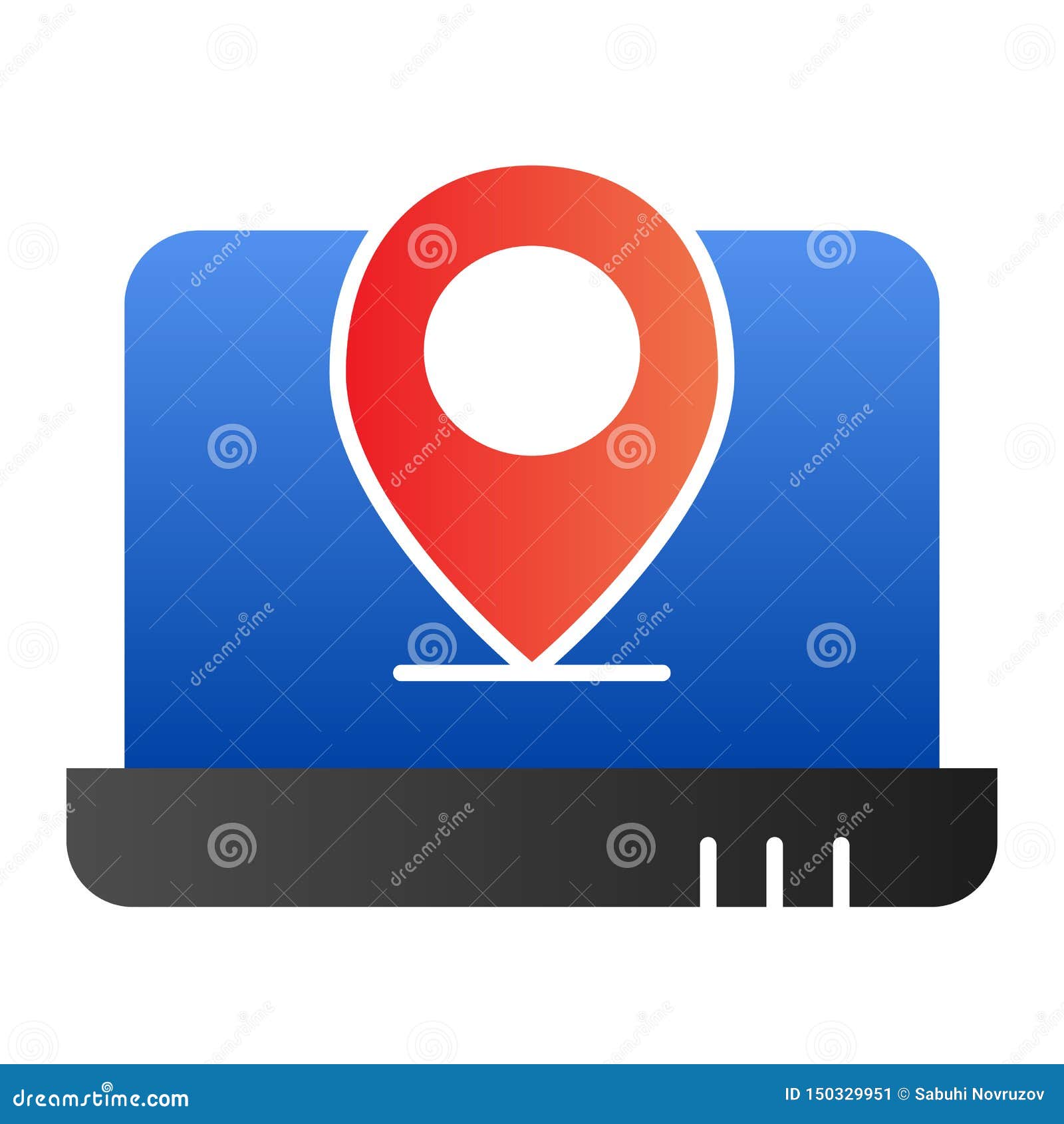 Location Laptop Flat Icon. Computer Location Color Icons in Trendy Flat ...
