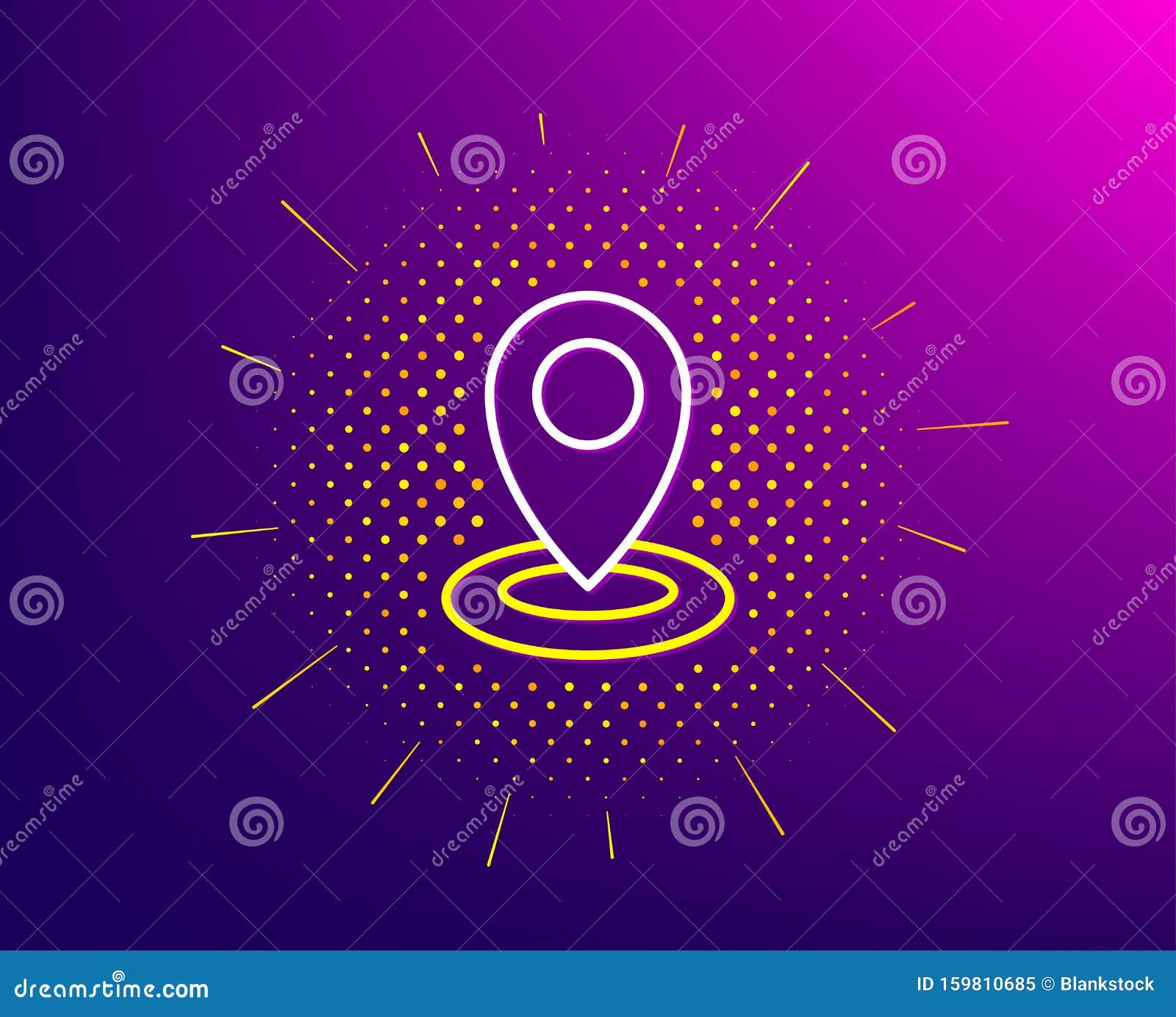 Location Line Icon. Map Pointer Sign. Vector Stock Vector - Illustration of yellow, sign: 159810685