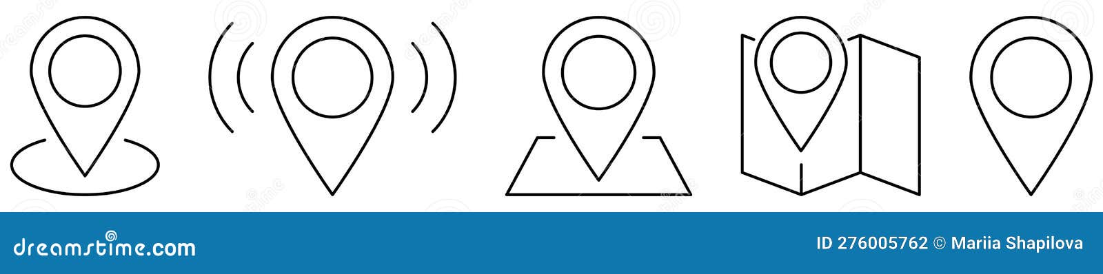 Location line pin signs stock vector. Illustration of pointer - 276005762