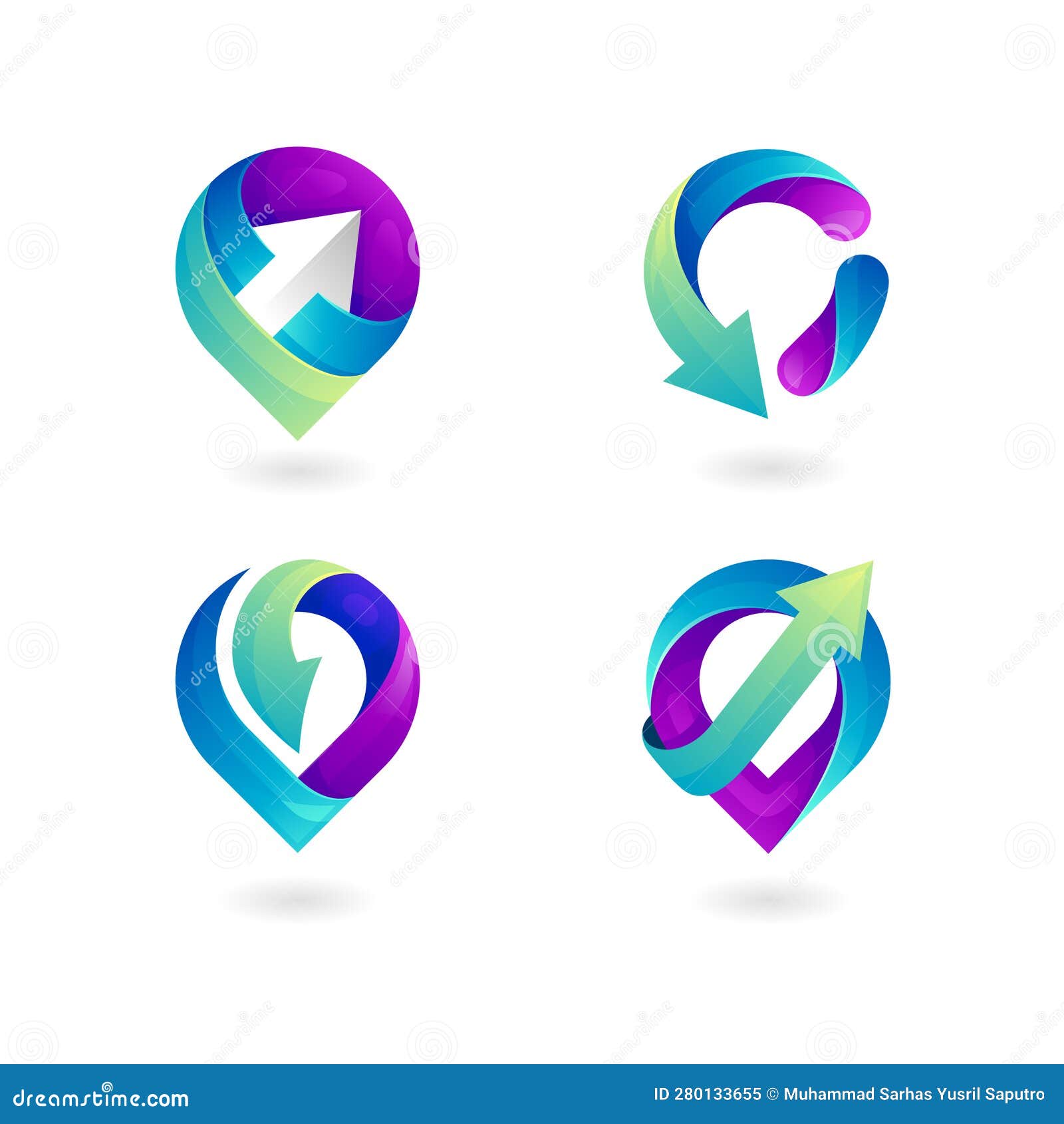 Location Logo with Arrow Design Vector Image, Blue Color Stock Vector ...