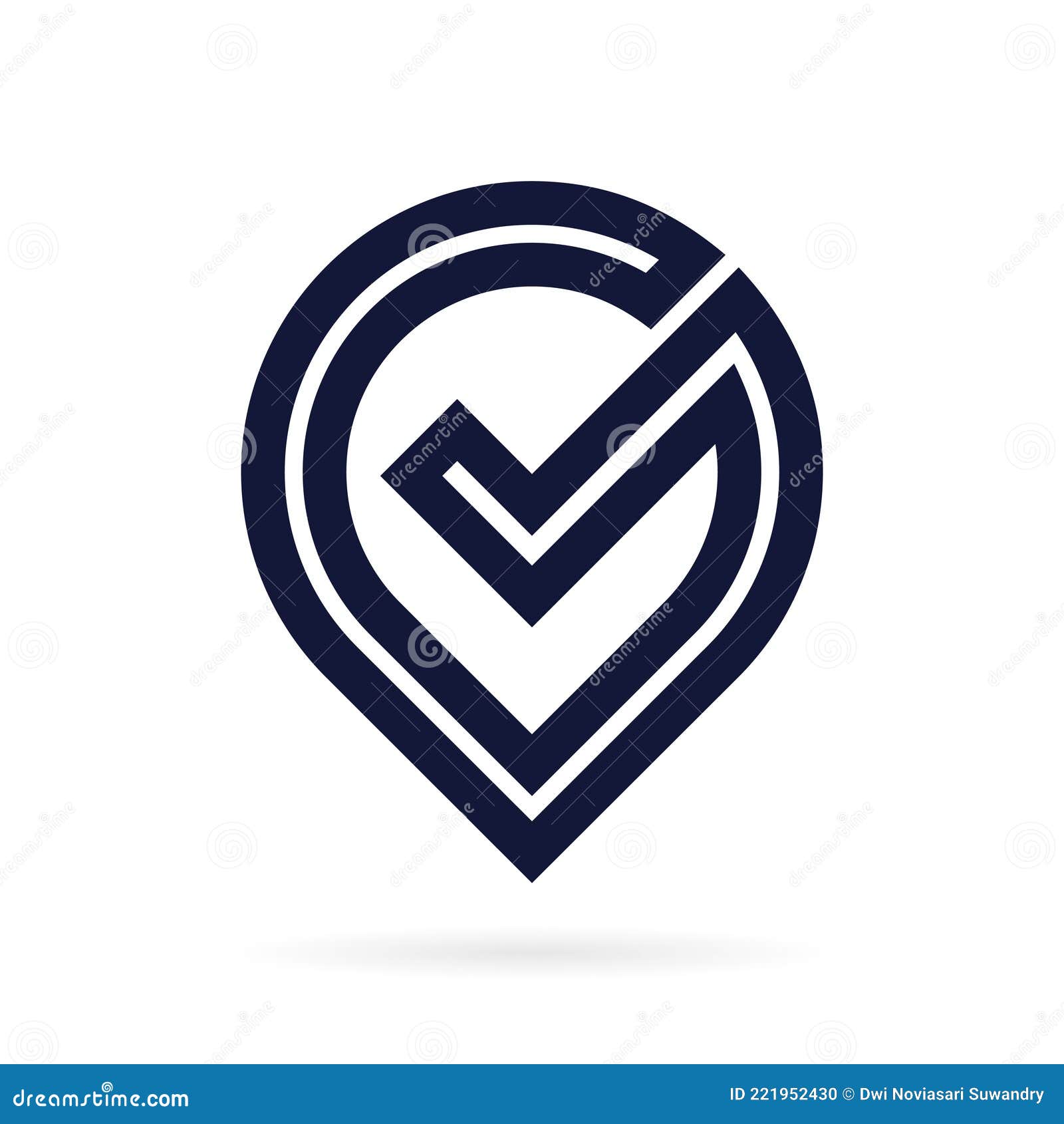 Location Logo with Check Mark Symbol Stock Vector - Illustration of ...