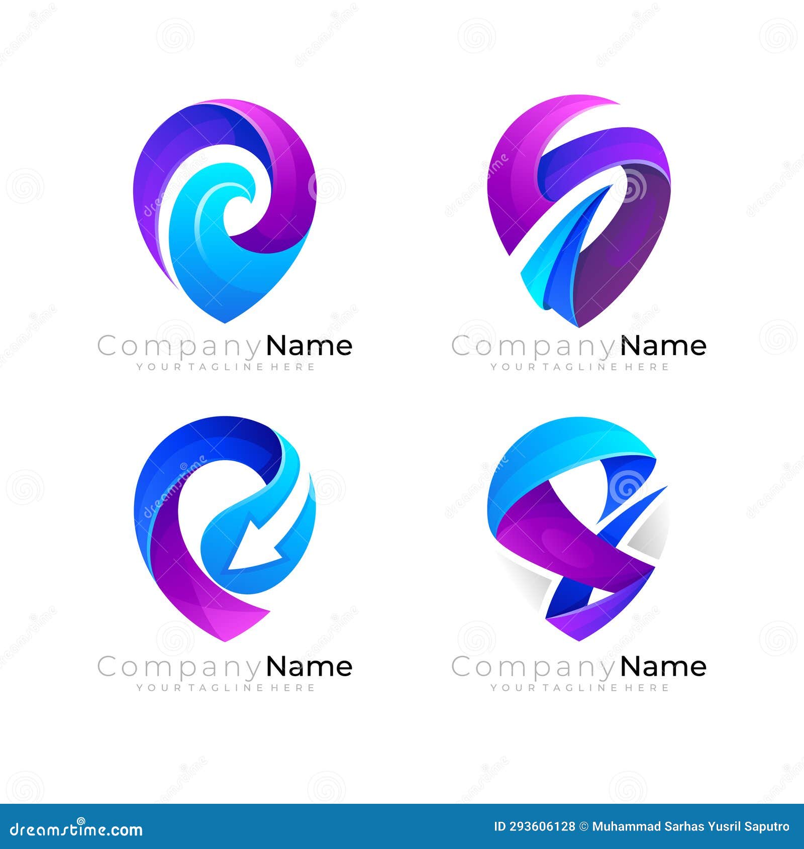 Location Logo Design Template, Symbol Pin Logo, Blue Color Stock Vector ...