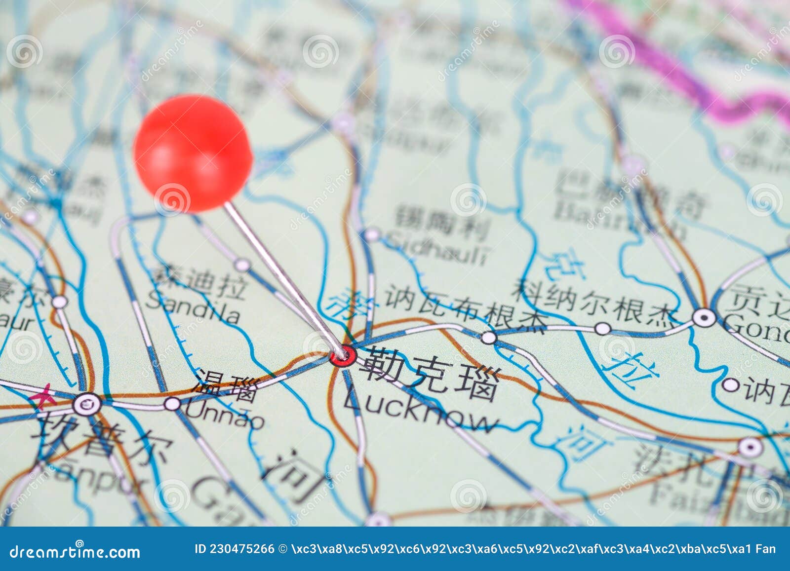 Location of Lucknow in India Editorial Photo - Image of distance, atlas ...