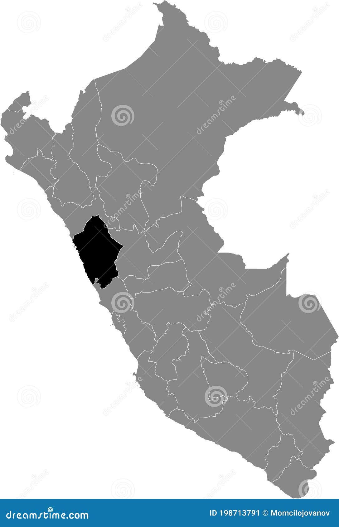 Location Map of Ancash Department Stock Vector - Illustration of ...