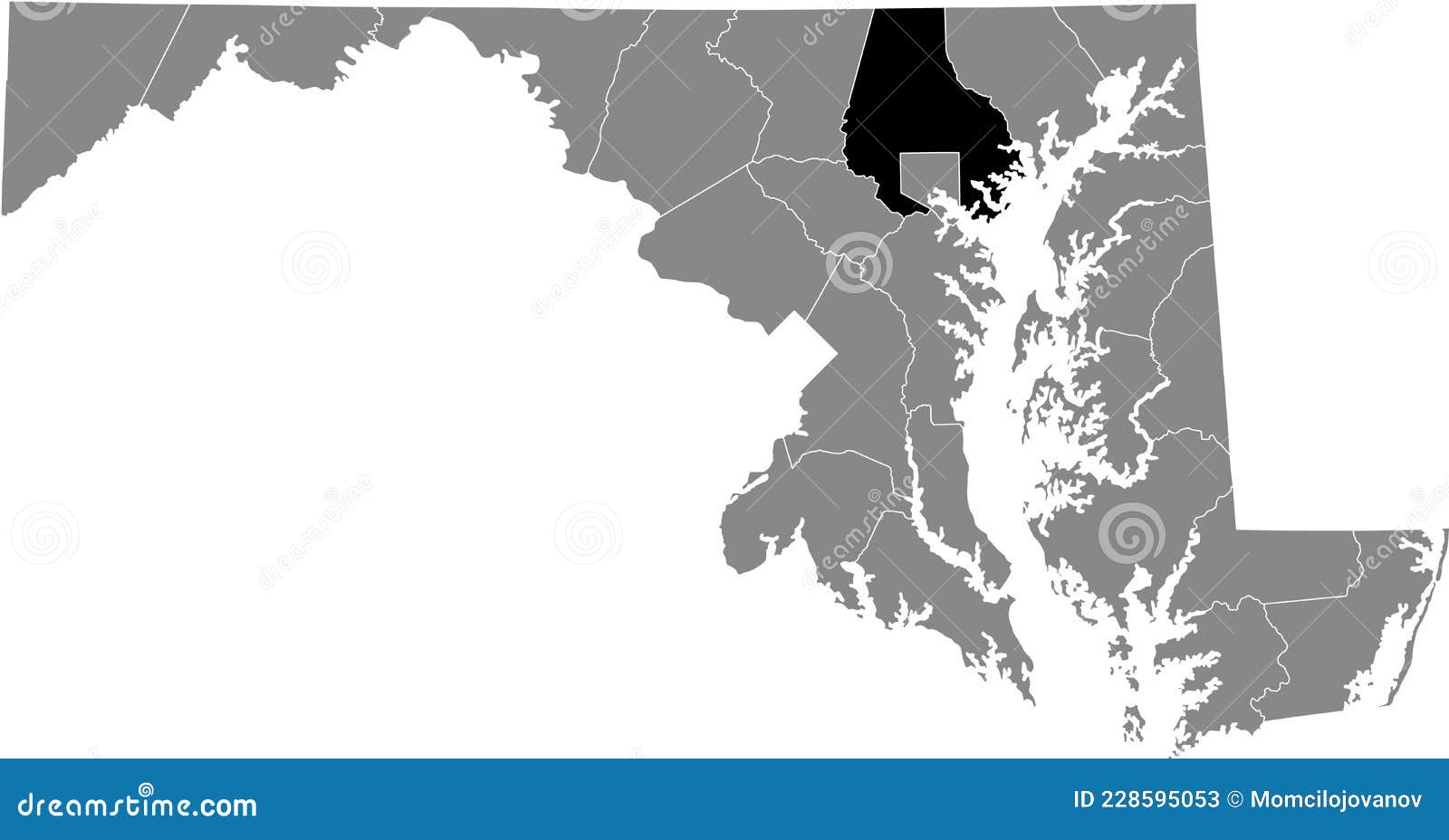 Location Map of the Baltimore County of Maryland, USA Stock Vector ...