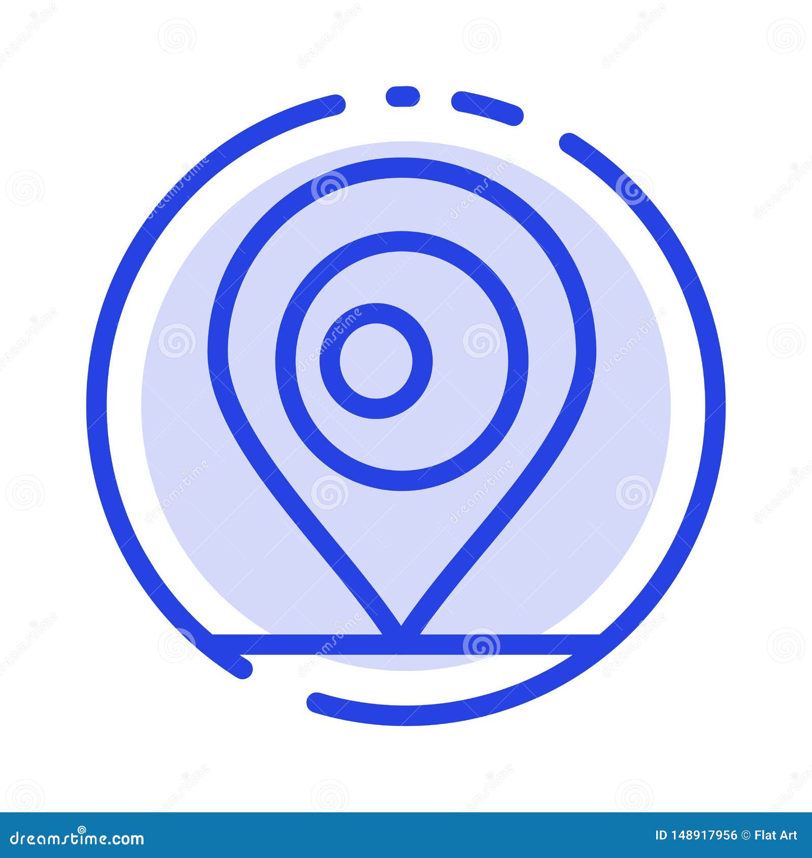 Location, Map, Bangladesh Blue Dotted Line Line Icon Stock Vector ...