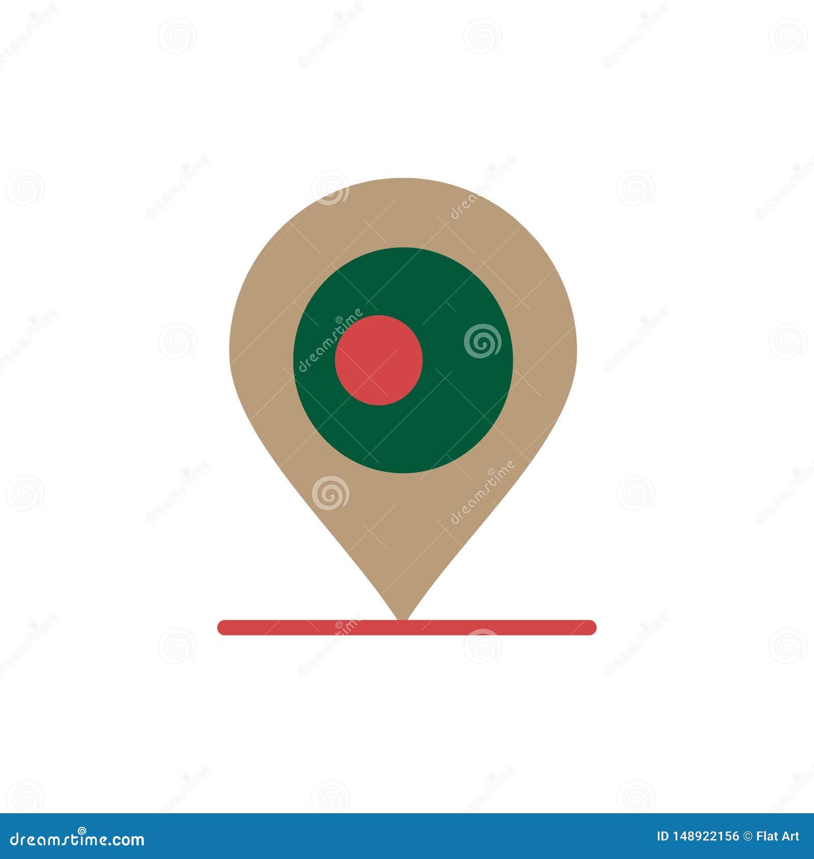 Location, Map, Bangladesh Flat Color Icon. Vector Icon Banner Template ...