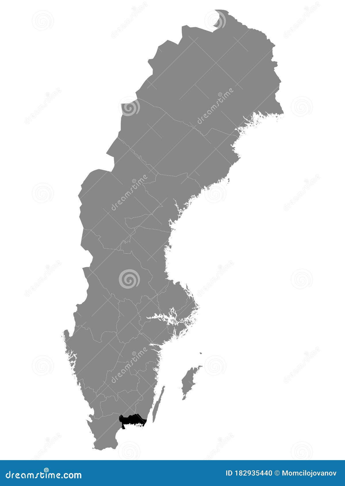 Location Map of Blekinge County Stock Vector - Illustration of ...