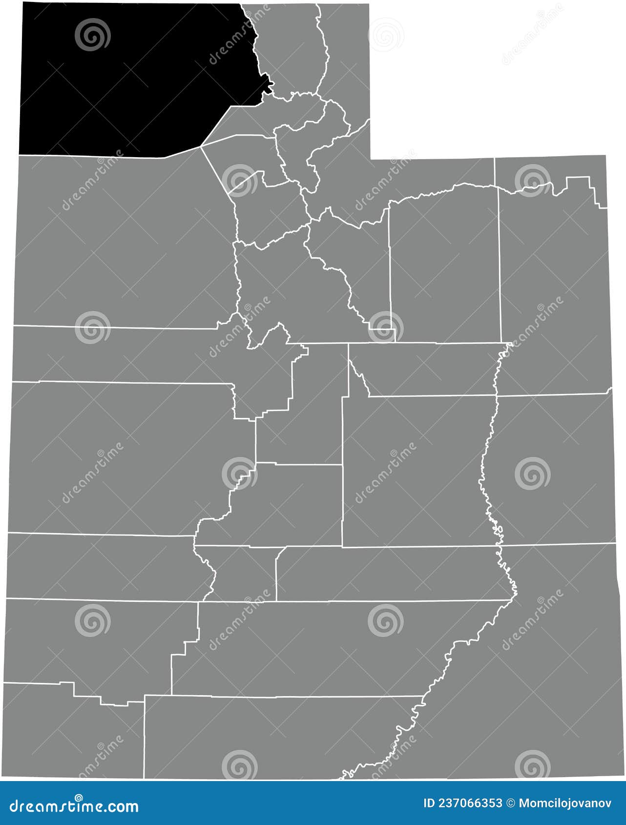 Location Map of the Box Elder County of Utah, USA Stock Vector ...