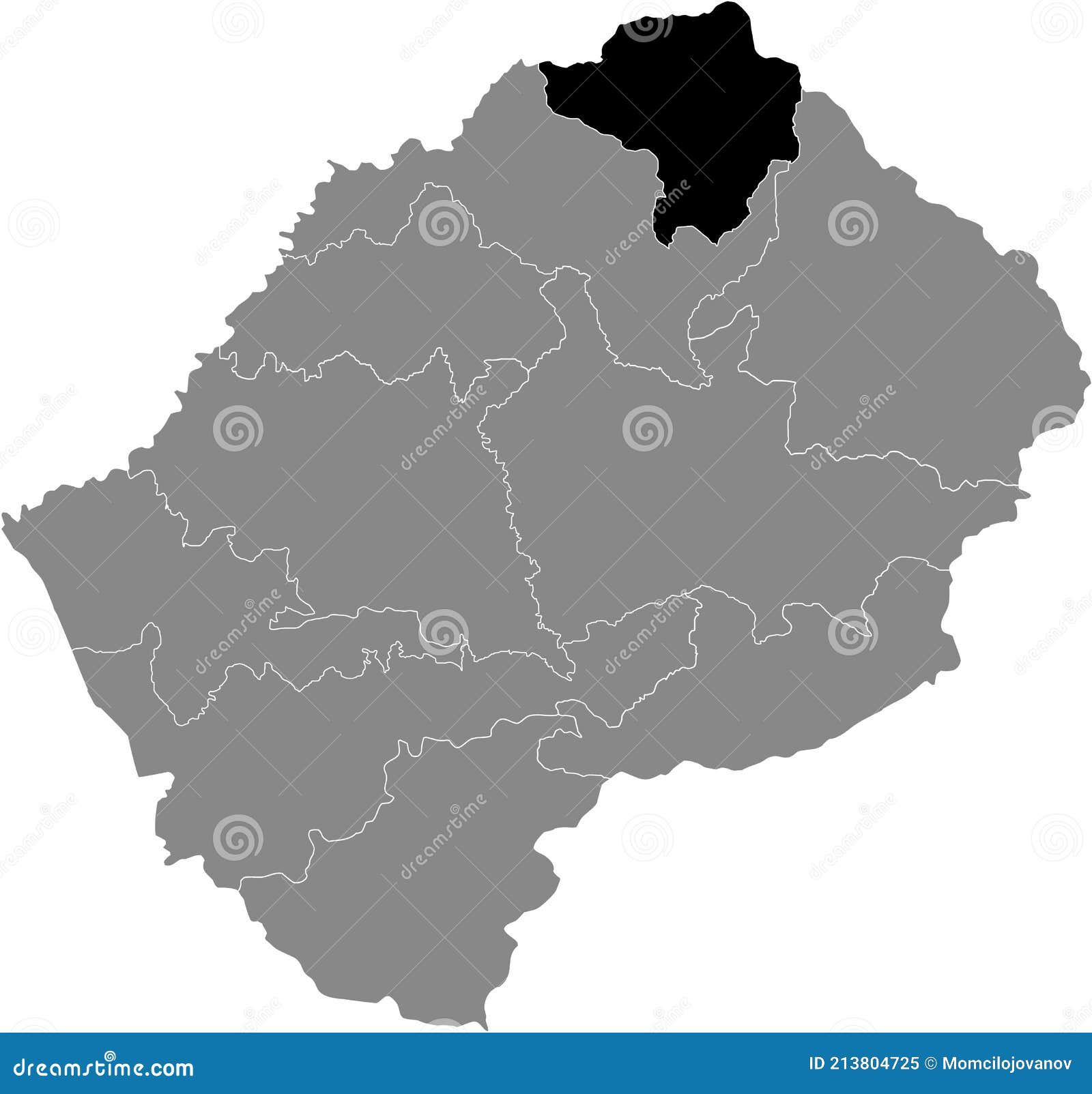 Location Map of the Butha-Buthe District of Lesotho Stock Vector ...