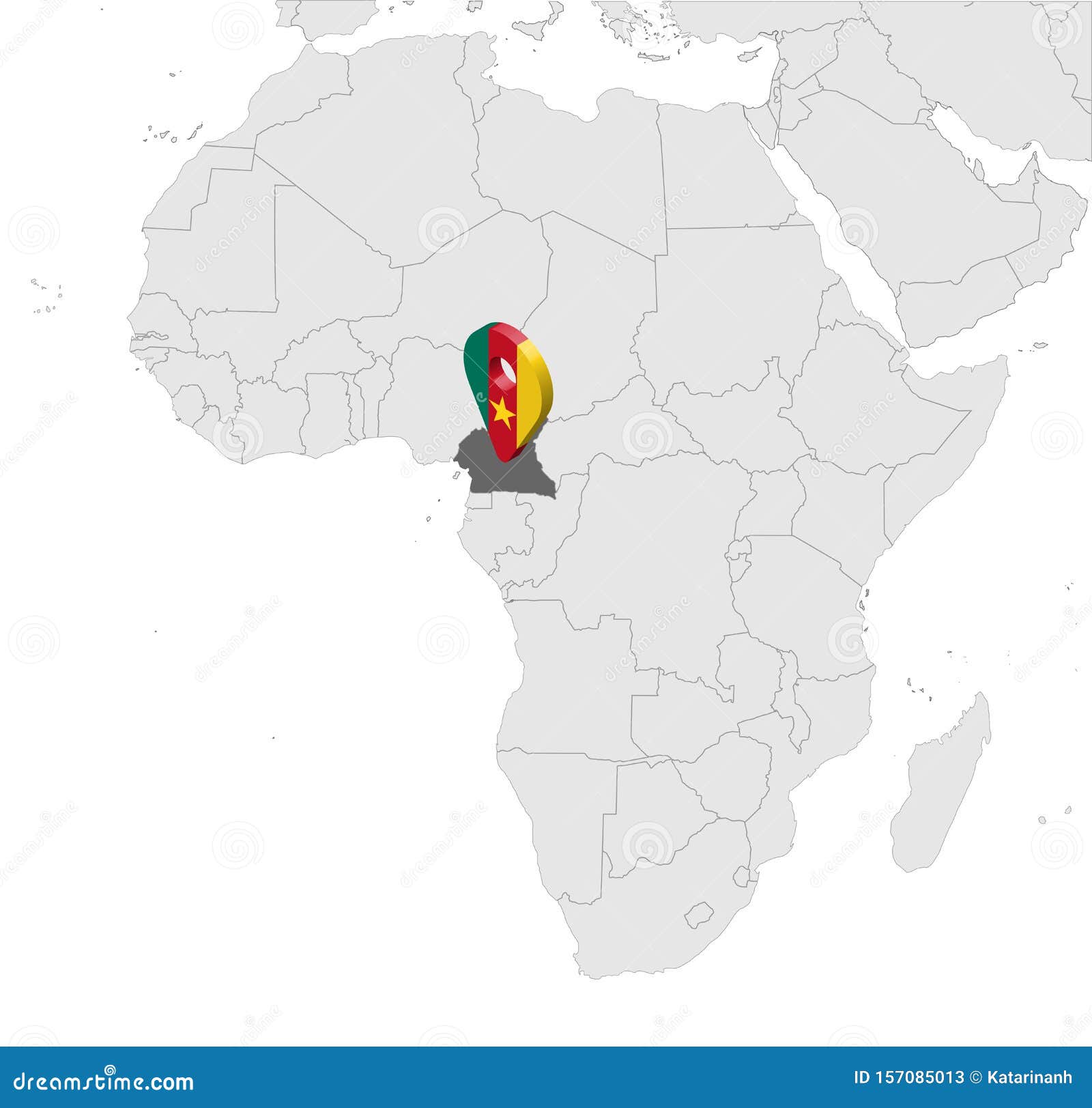 Location Map Of Cameroon On Map Africa 3d Cameroon Flag Map Marker