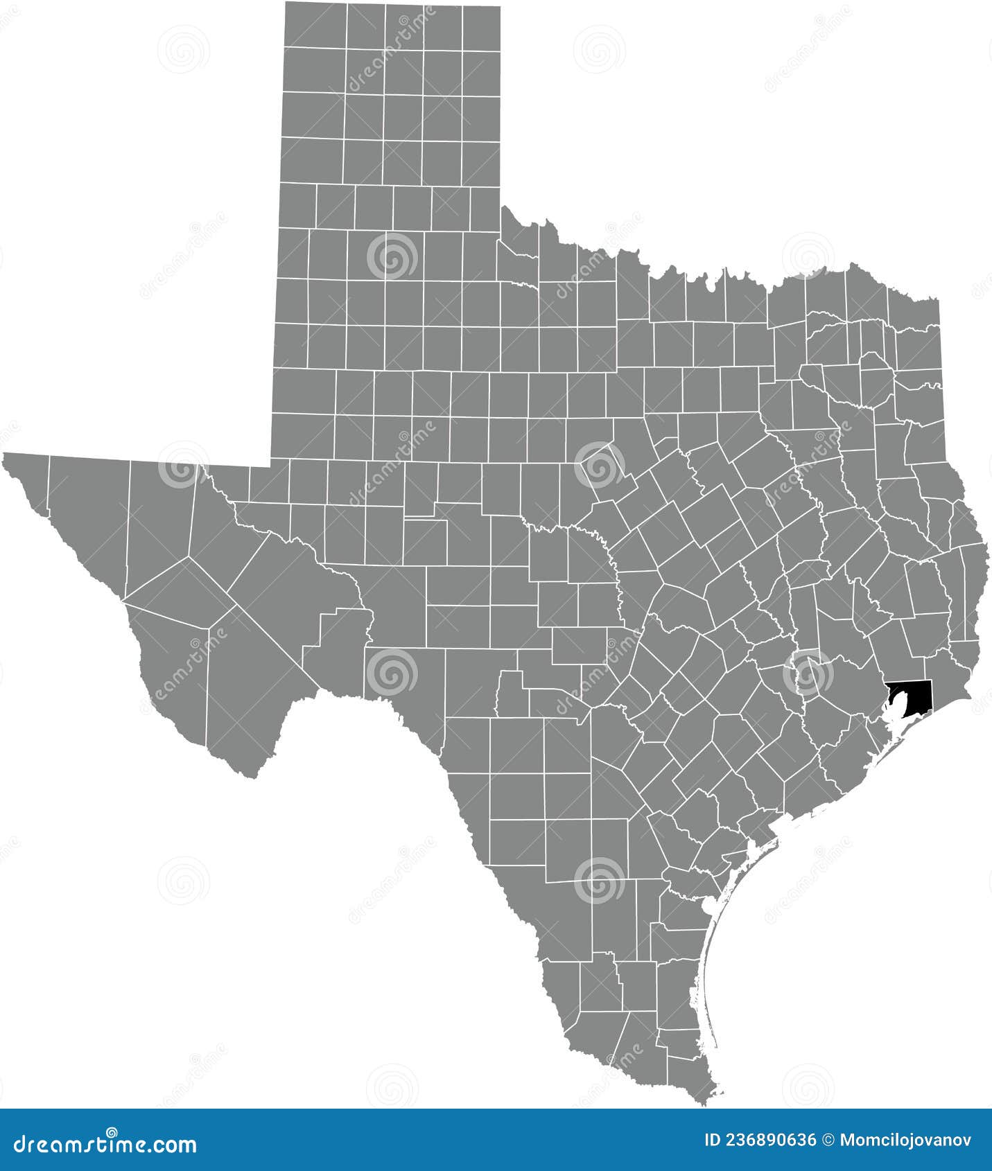Location Map of the Chambers County of Texas, USA Stock Vector ...