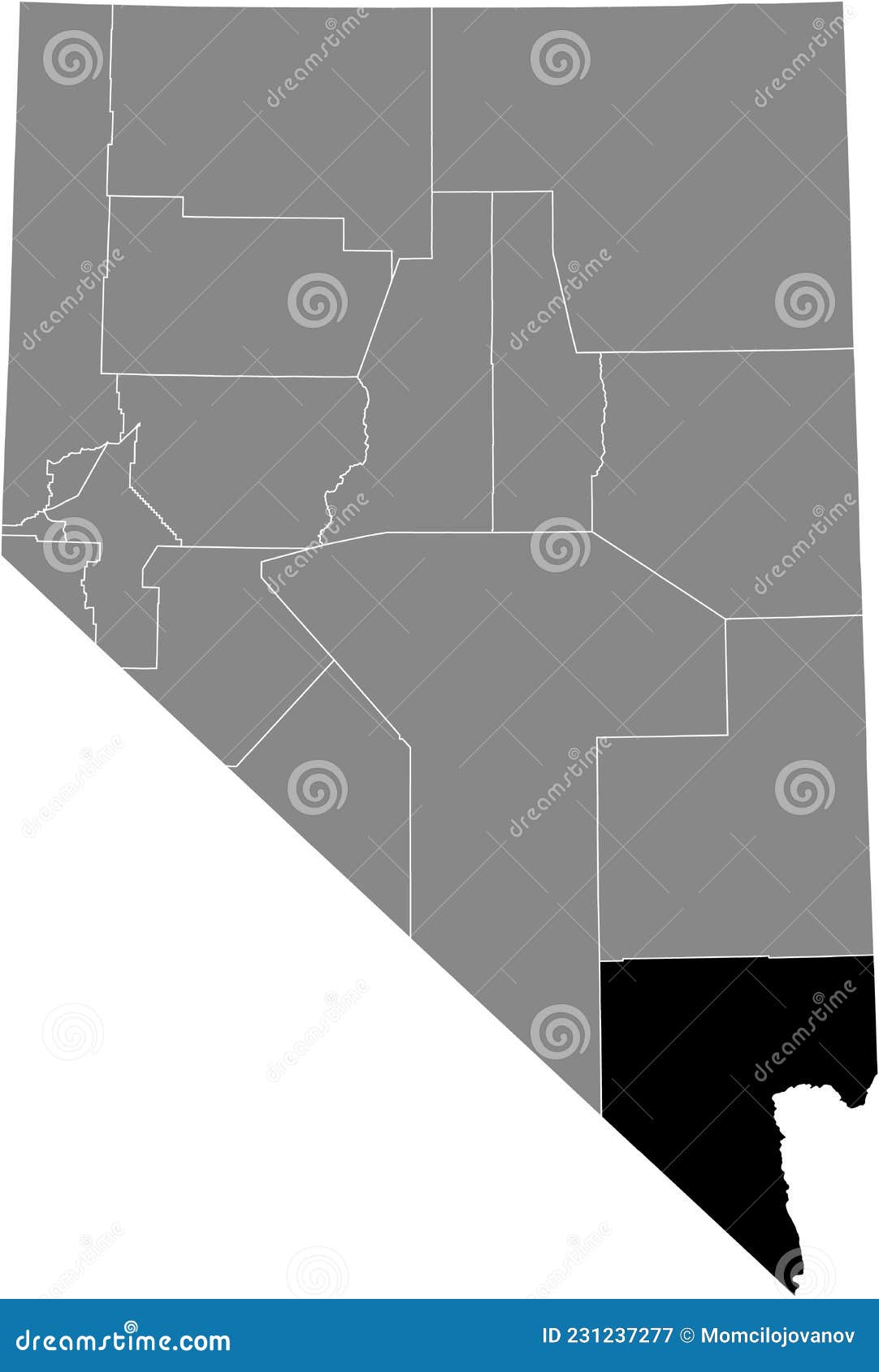 Location Map of the Clark County of Nevada, USA Stock Vector ...