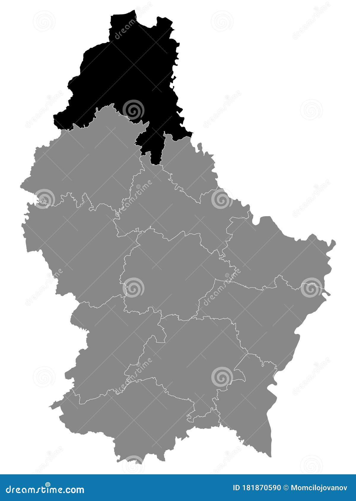 Location Map of Clervaux Canton Stock Vector - Illustration of euro ...