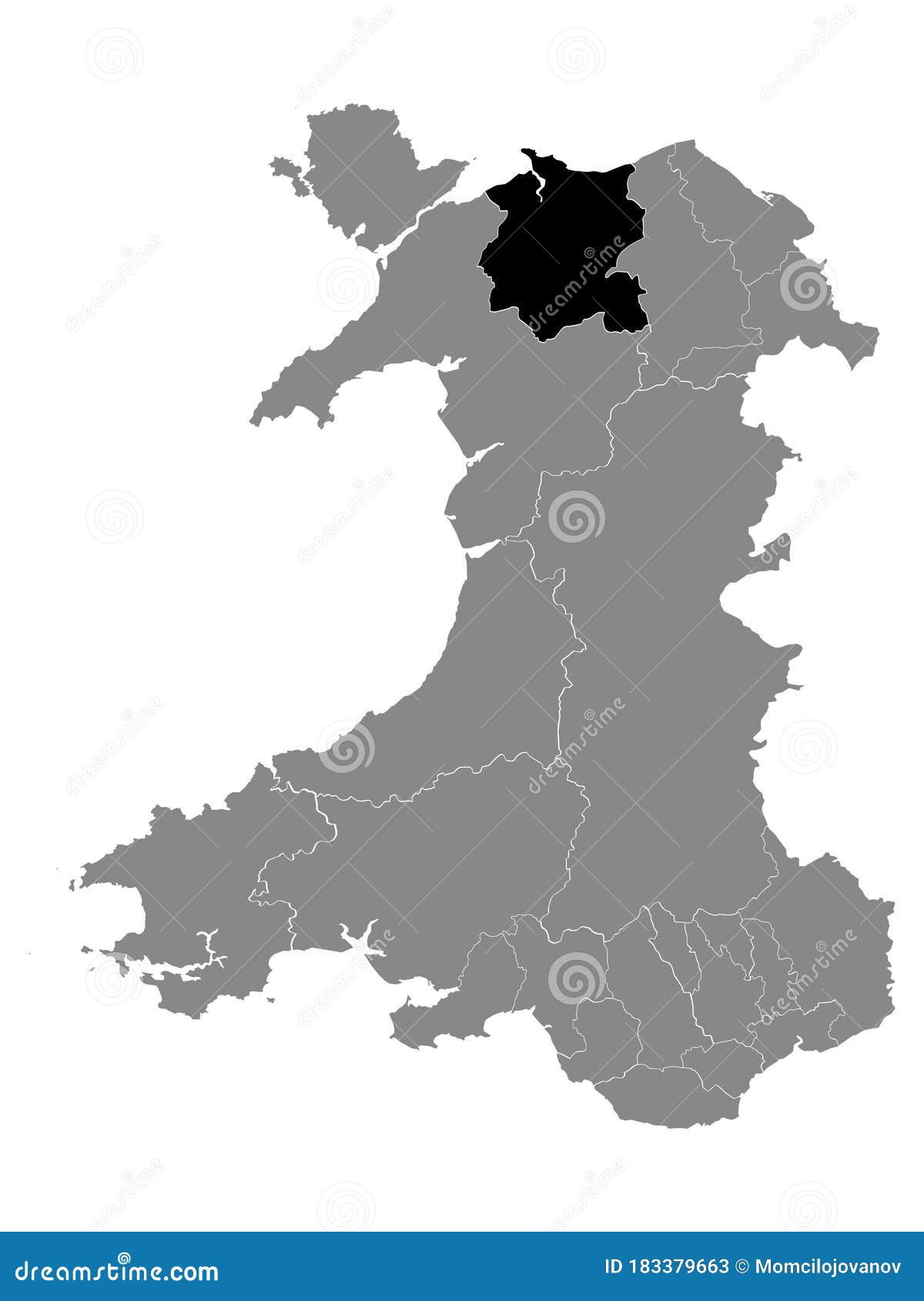 Location Map of Conwy County Borough Stock Vector - Illustration of ...