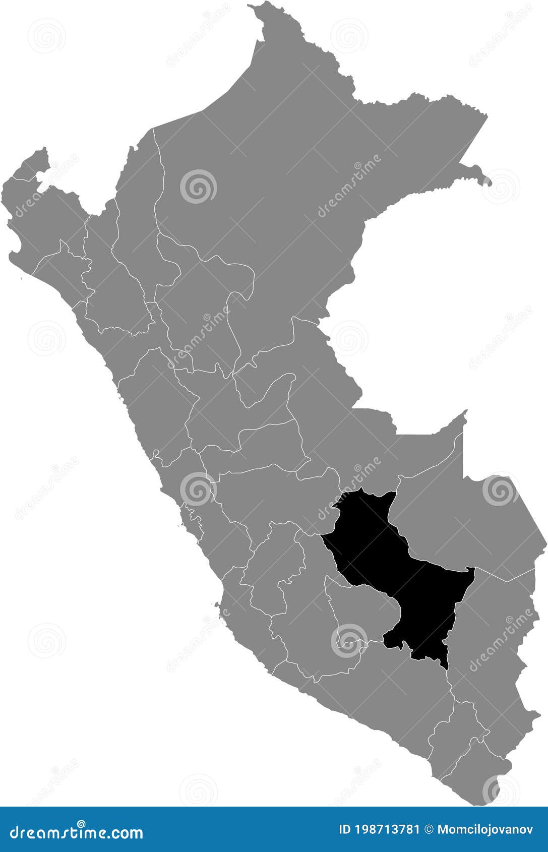 Location Map of Cusco Department Stock Vector - Illustration of ...