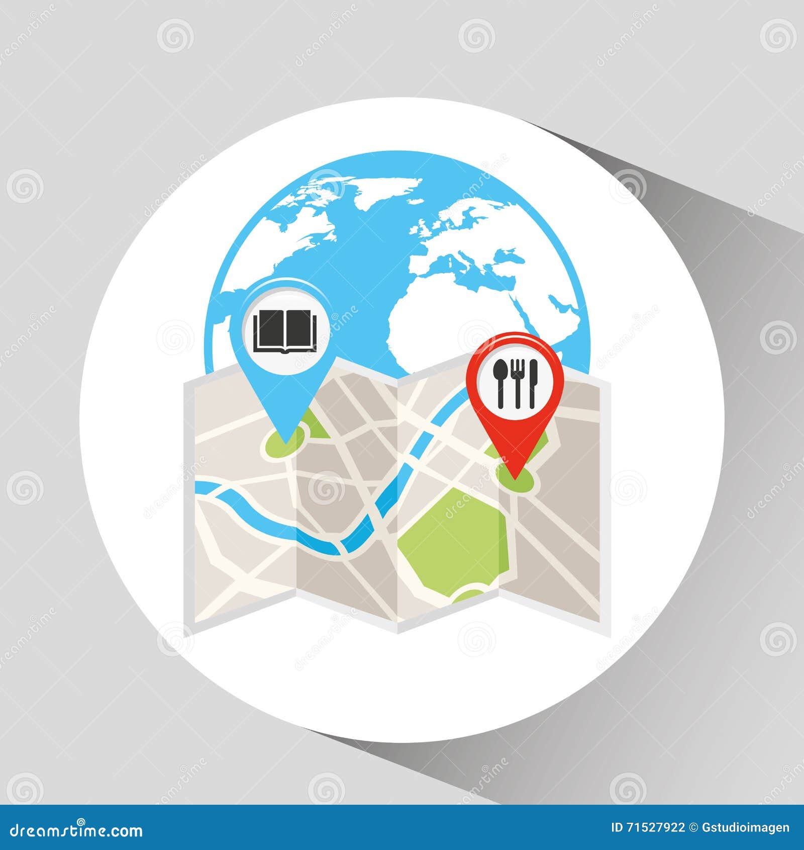 Location on map design stock illustration. Illustration of place - 71527922