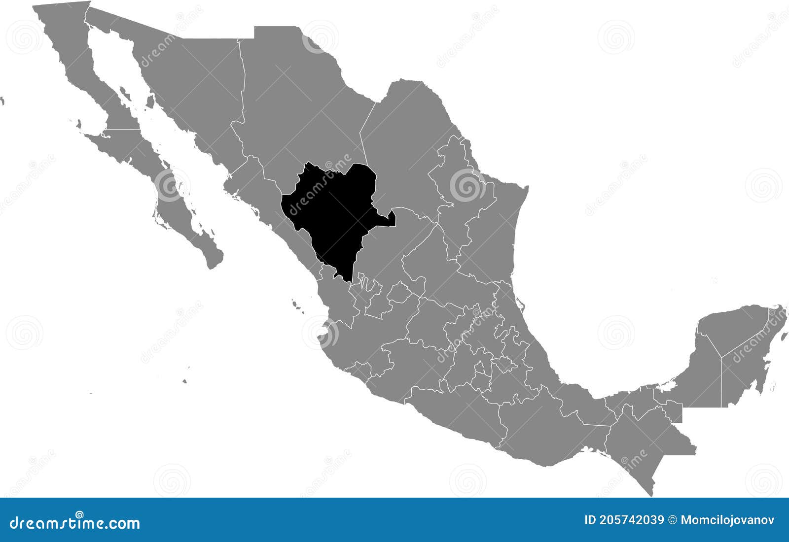 Location Map of Durango State Stock Vector - Illustration of design ...