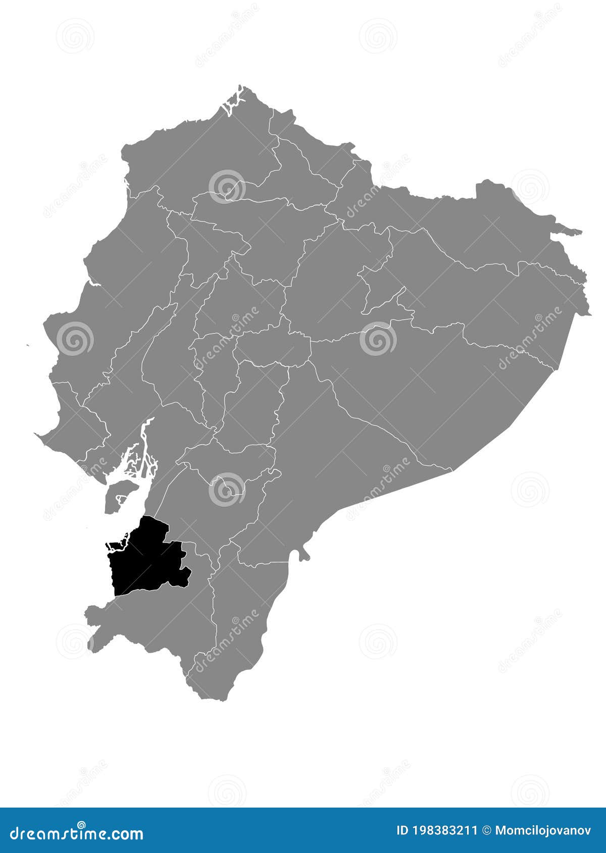 Location Map of El Oro Province Stock Vector - Illustration of elena ...