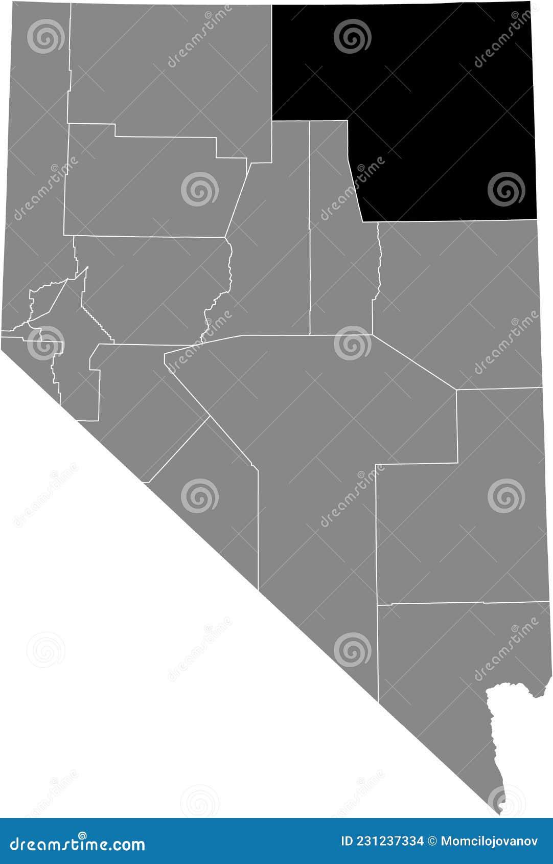 Location Map of the Elko County of Nevada, USA Stock Vector ...