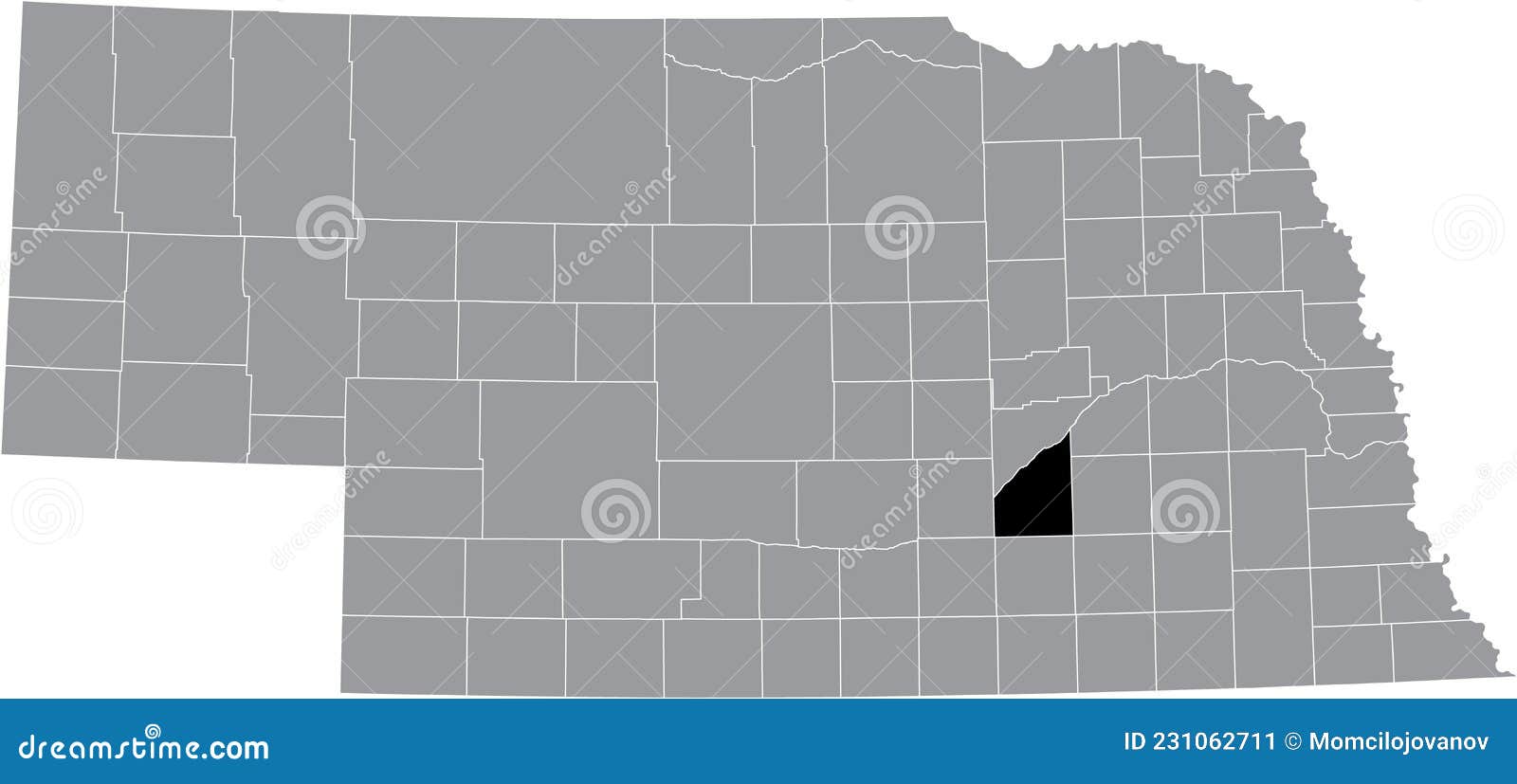 Location Map of the Hamilton County of Nebraska, USA Stock Vector ...