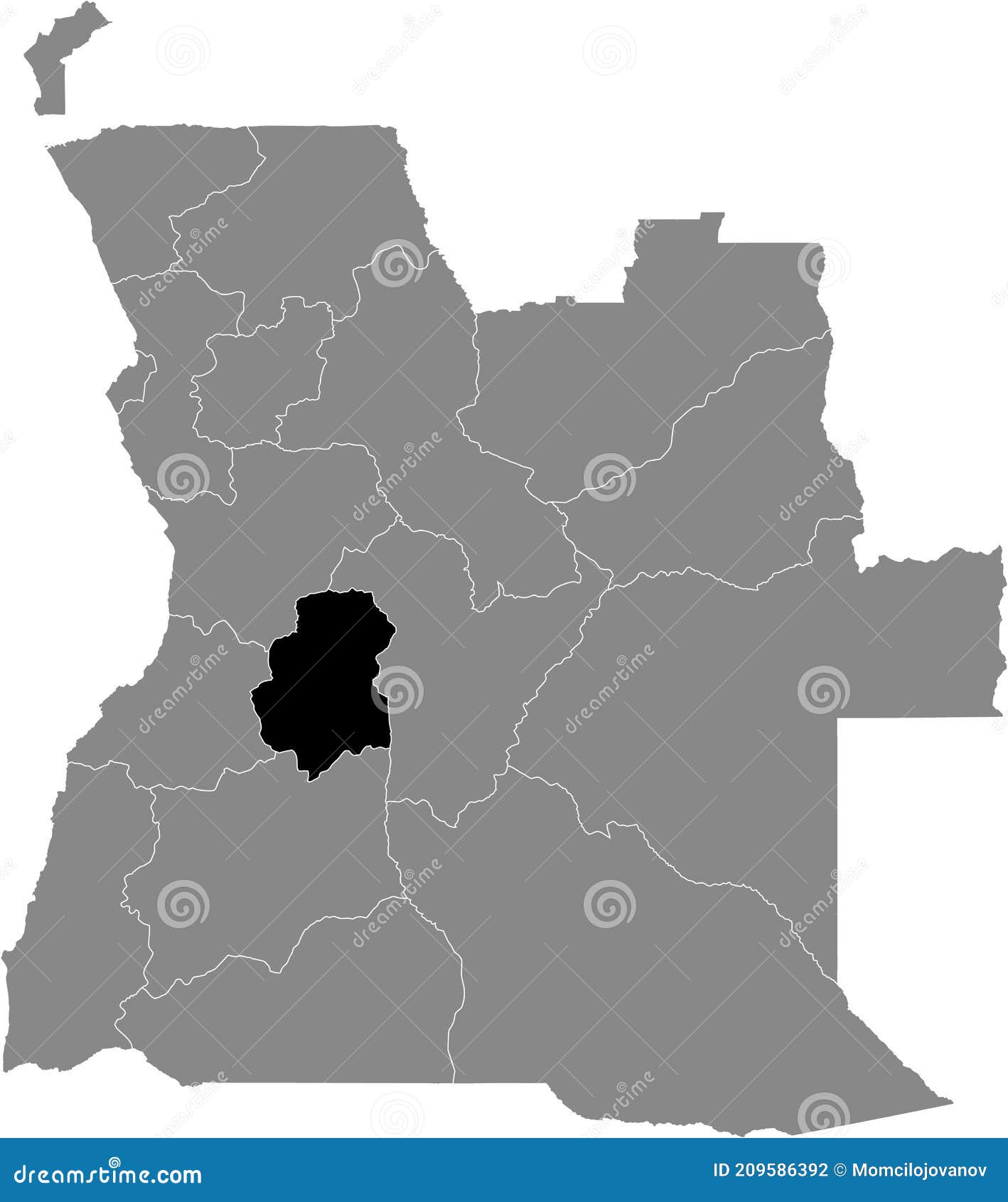 Location Map of Huambo Province Stock Vector - Illustration of color ...