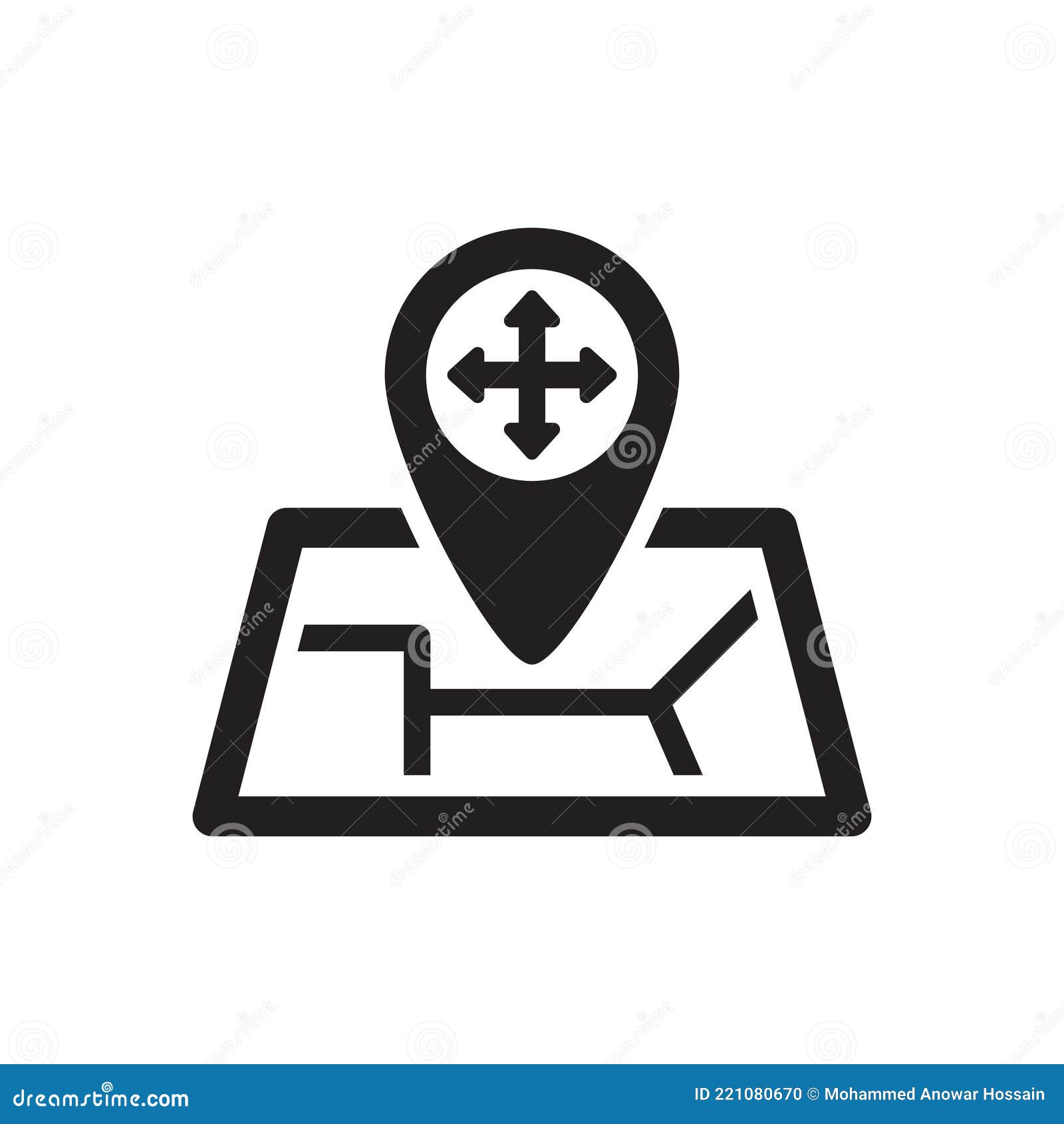 Location Map Icon Sign Symbol Arrows Direction Icon Stock Vector ...