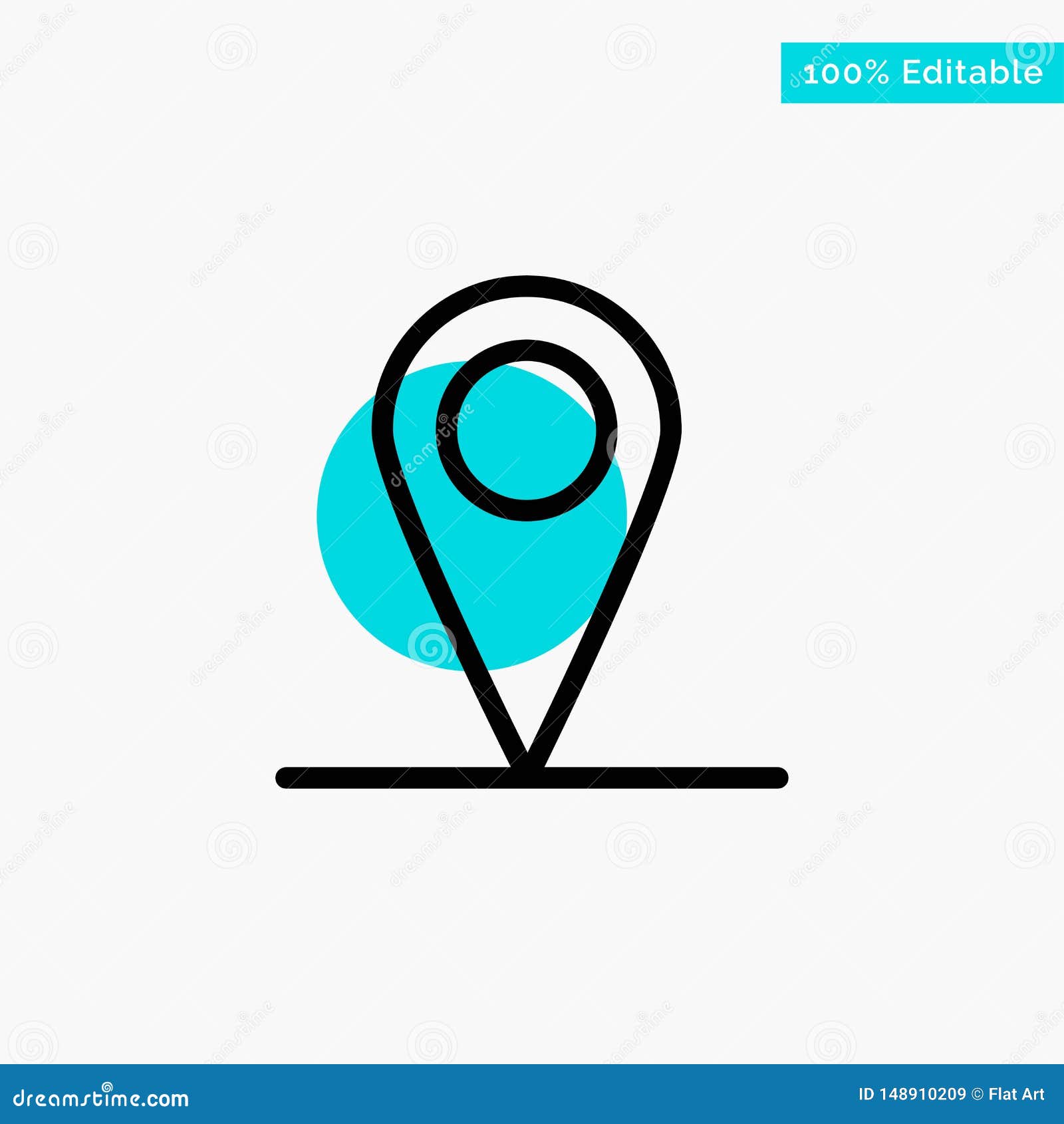 Location, Map, Interface Turquoise Highlight Circle Point Vector Icon ...