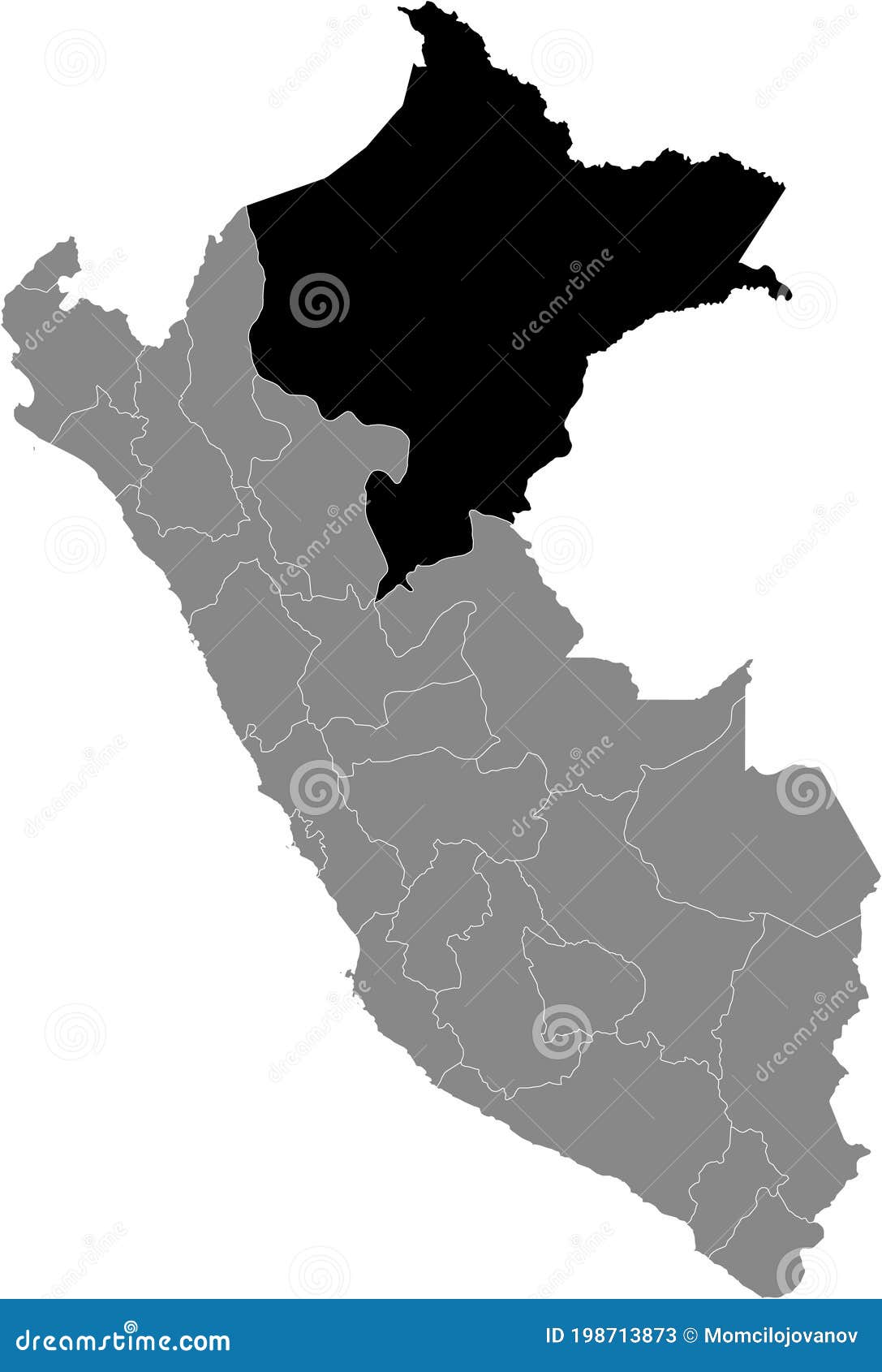 Location Map of Loreto Department Stock Vector - Illustration of ...