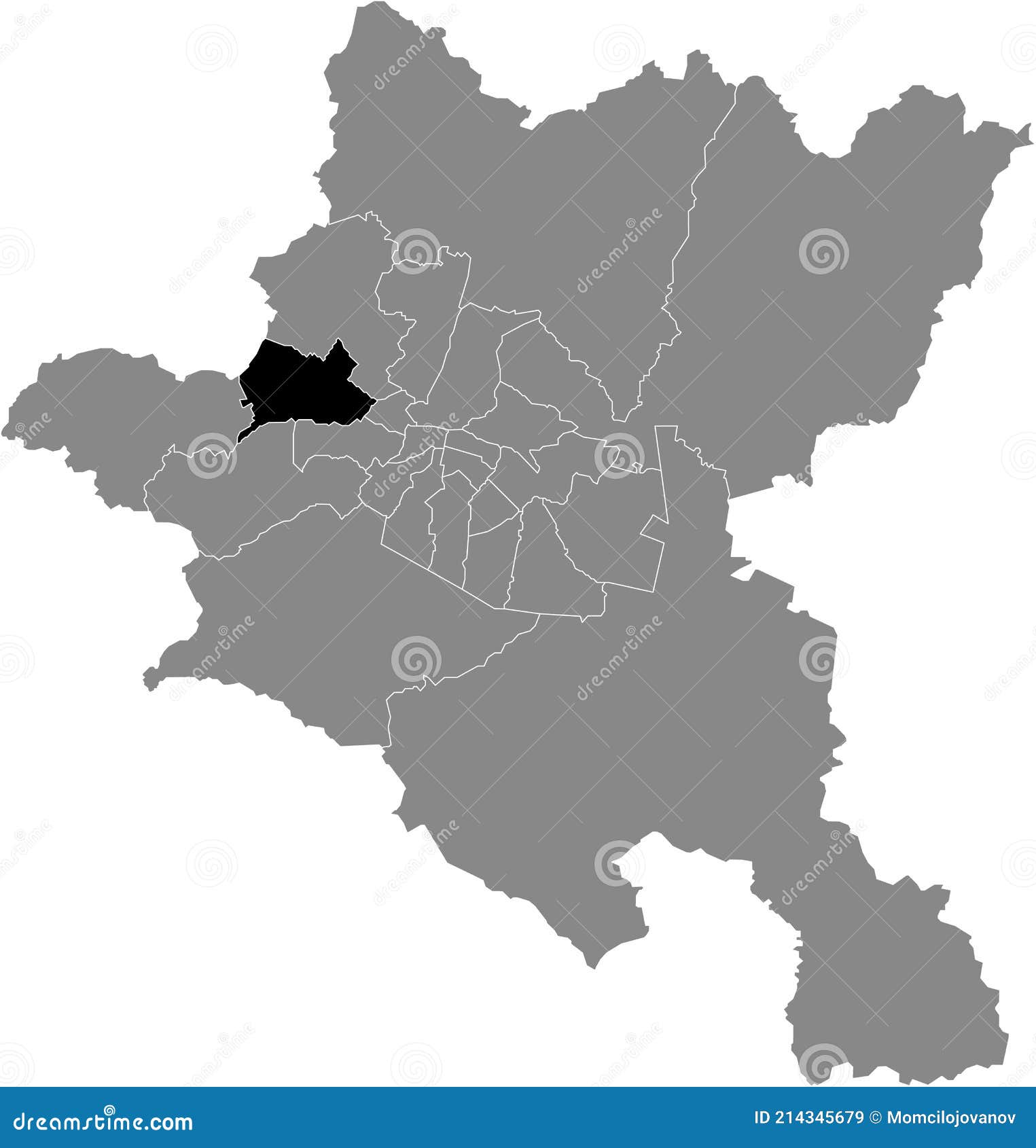 Location Map of the Lyulin District of Sofia, Bulgaria Stock Vector ...