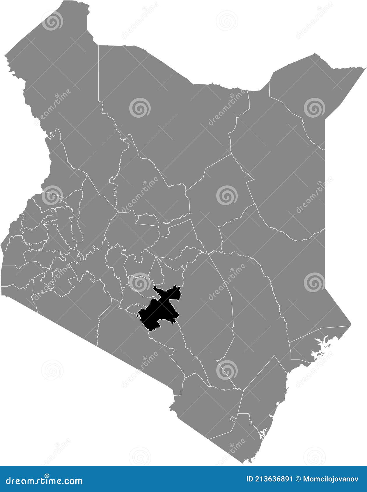 Location Map of the Machakos County of Kenya Stock Vector ...
