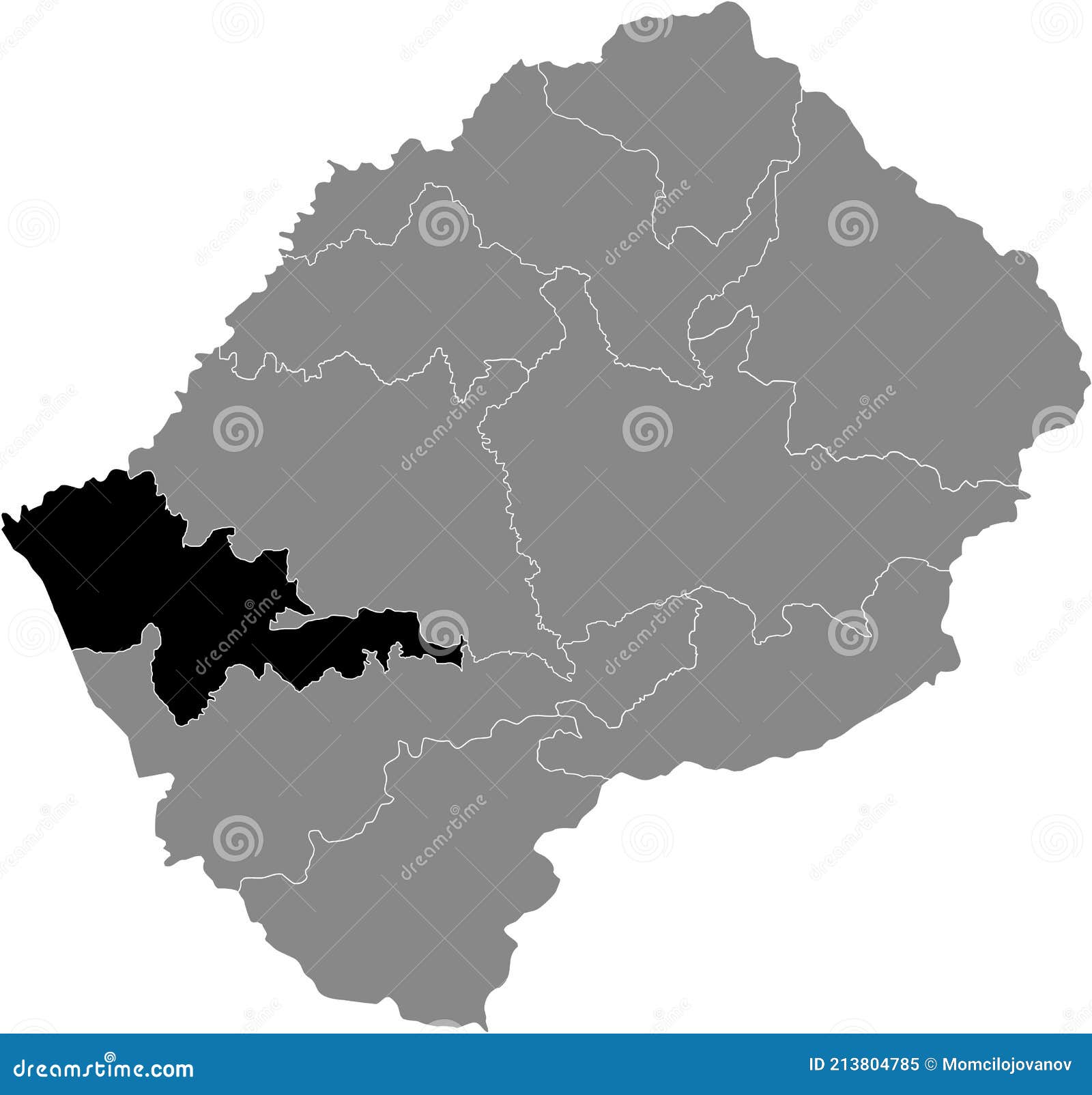 Location Map of the Mafeteng District of Lesotho Stock Vector ...