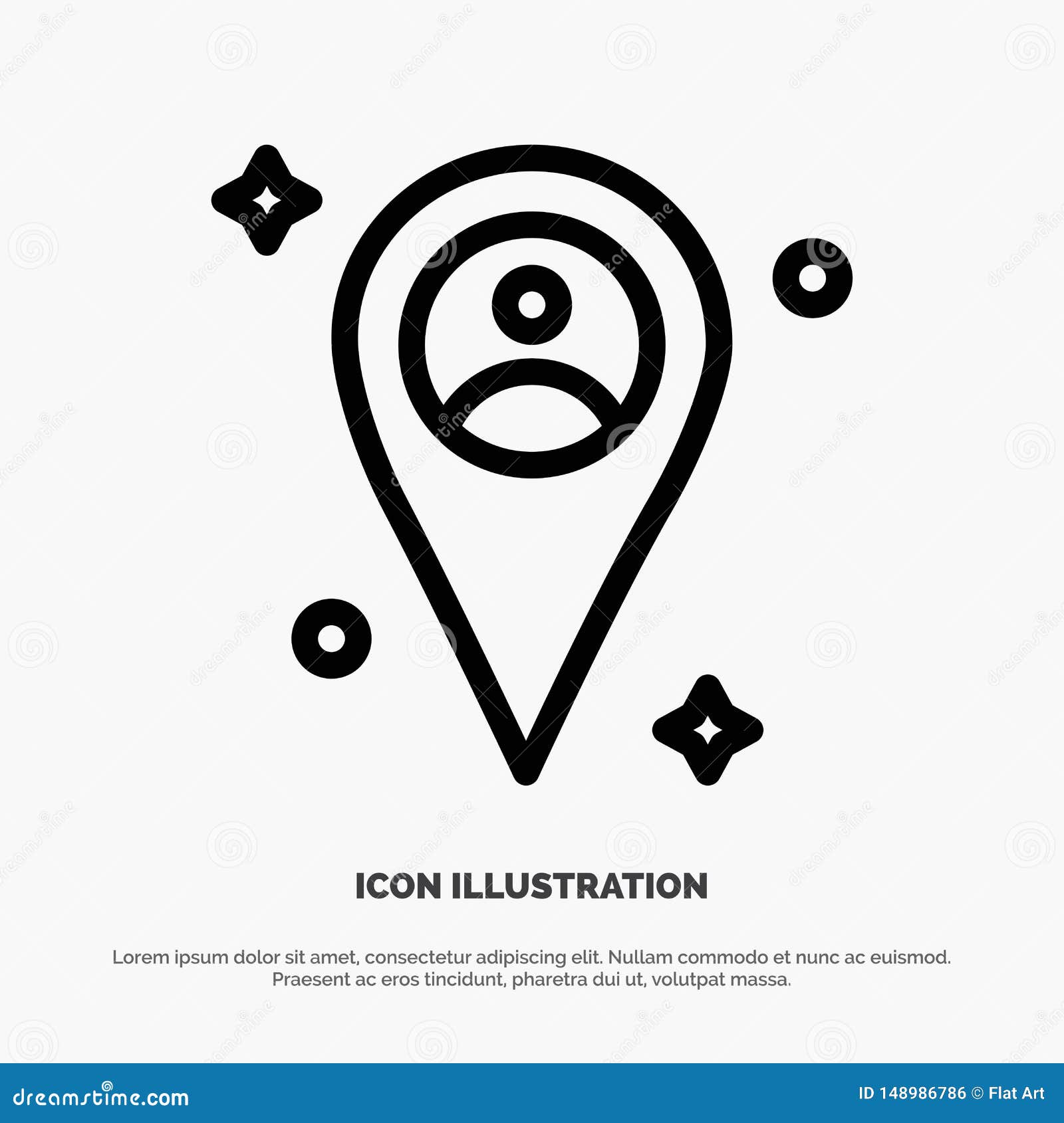 Location, Map, Man Line Icon Vector Stock Vector - Illustration of ...