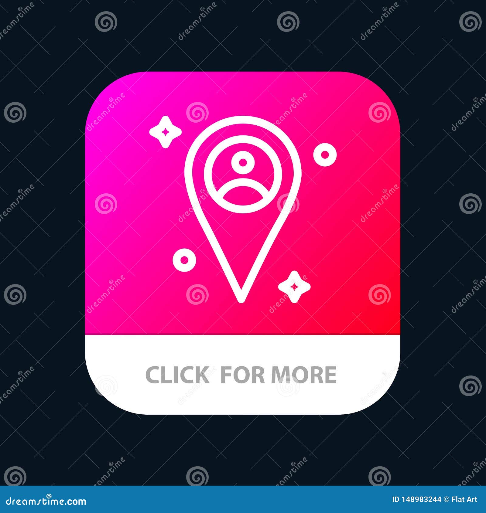 Location Map Man Mobile App Button Android And Ios Line Version Stock Vector Illustration