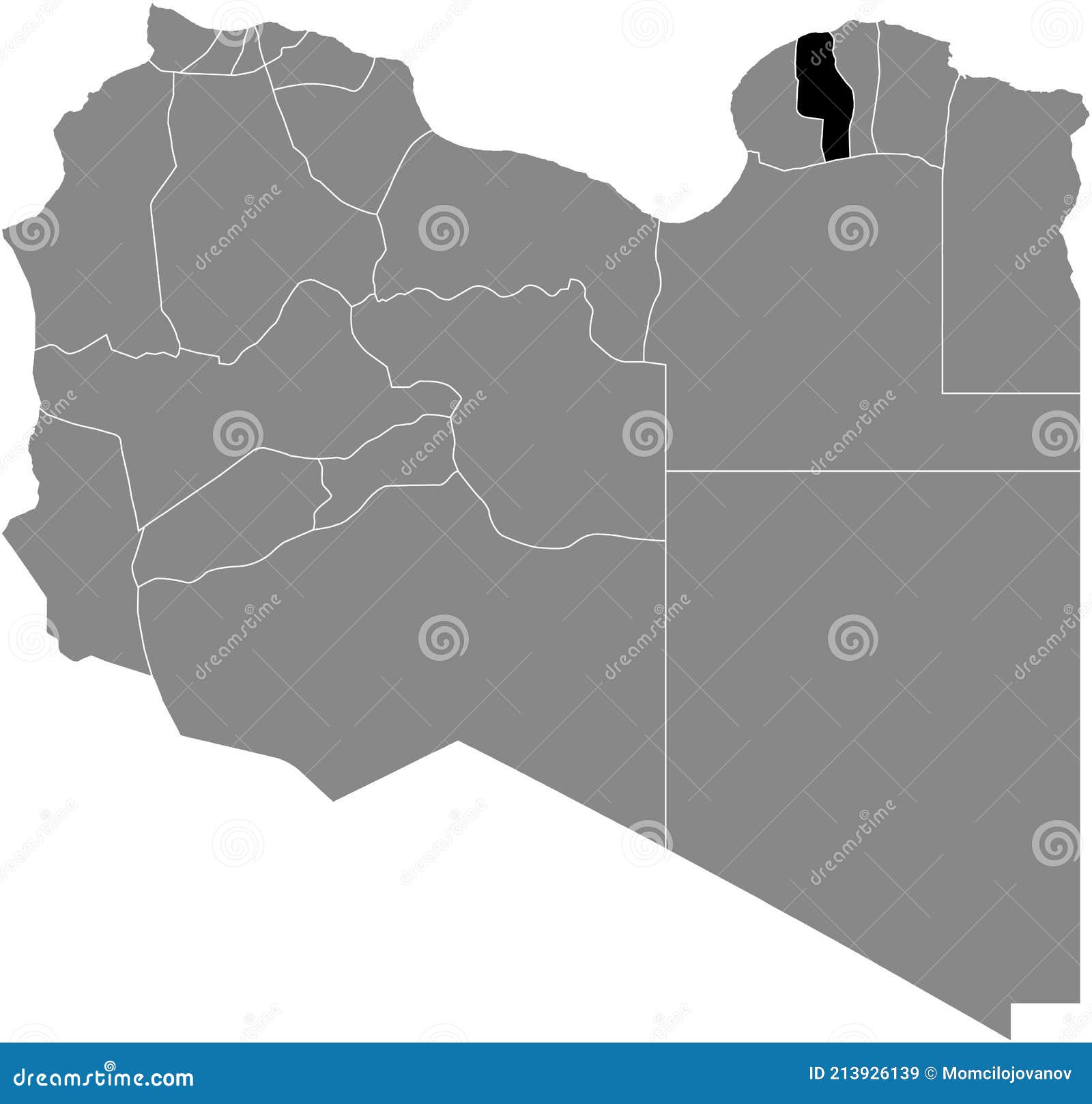 Location Map of the Marj District of Libya Stock Vector - Illustration ...